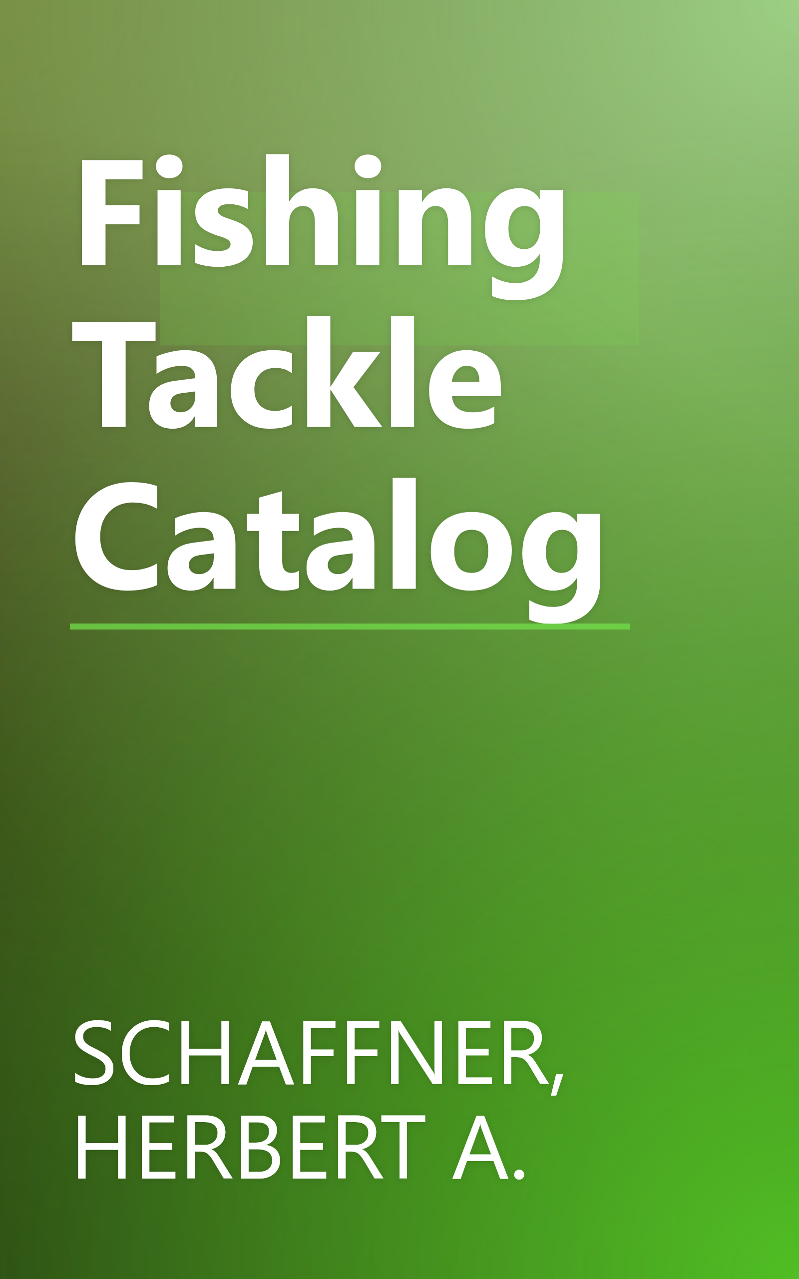 Fishing Tackle Catalog book cover
