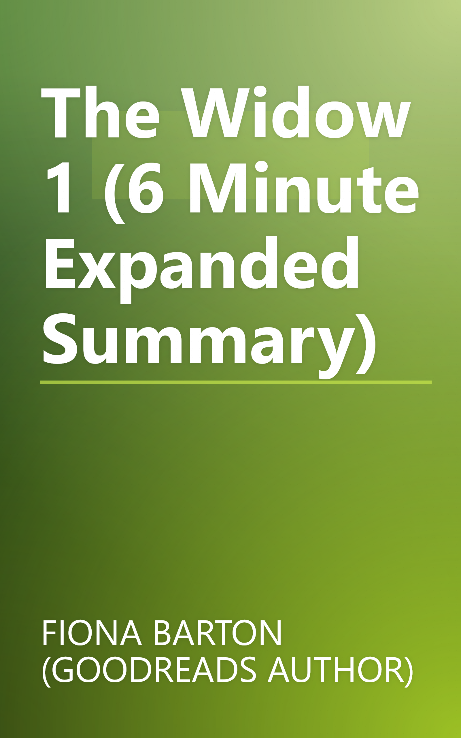 The Widow 1 (6 Minute   Expanded Summary) book cover