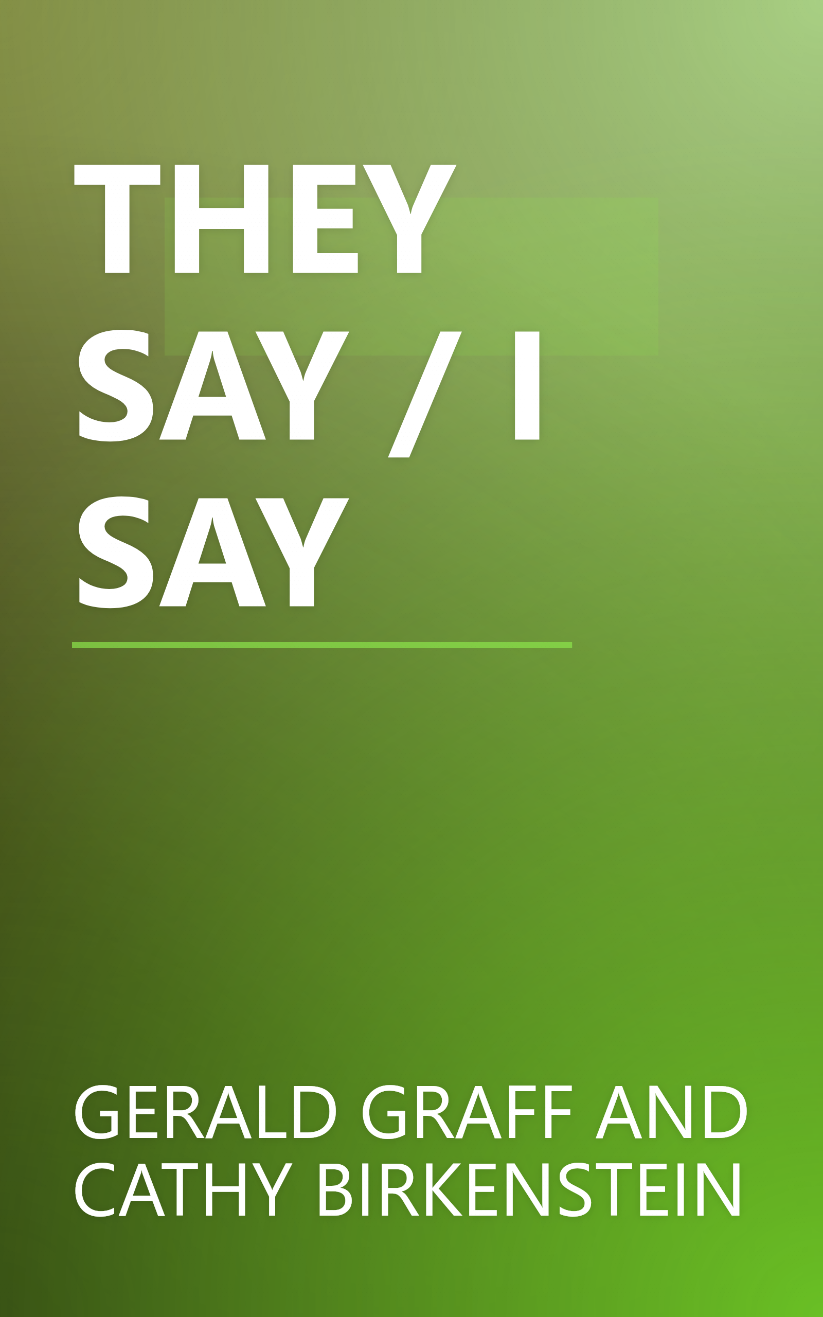 THEY SAY / I SAY book cover