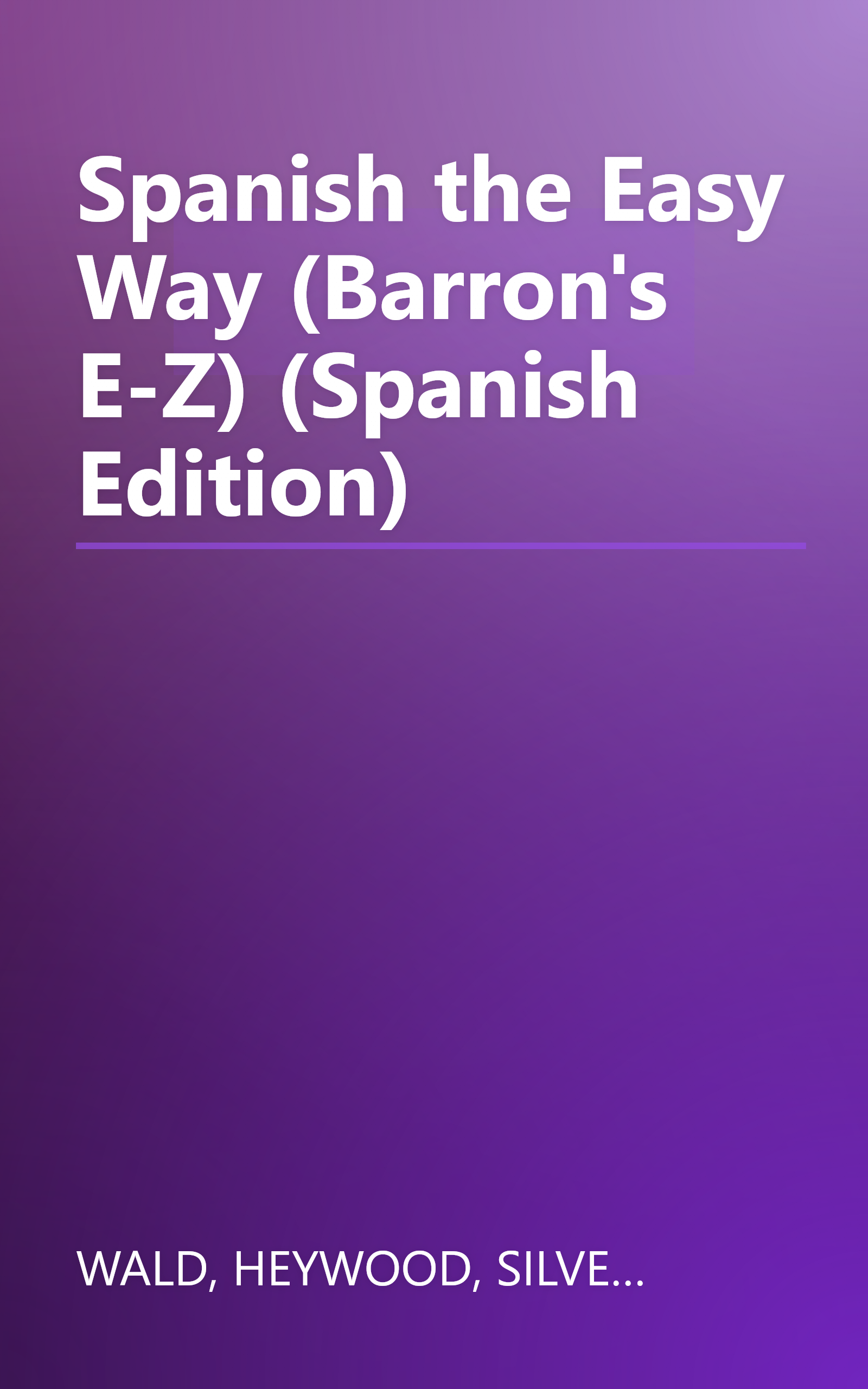 Spanish the Easy Way (Barron's E-Z) (Spanish Edition) book cover