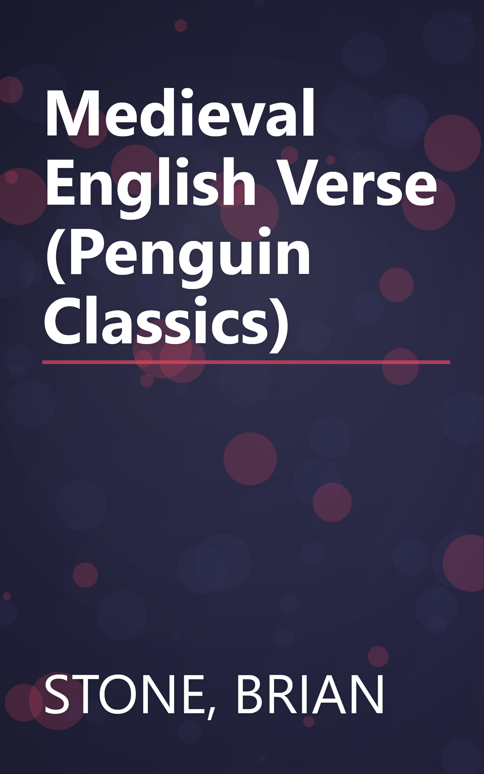 Medieval English Verse (Penguin Classics) book cover