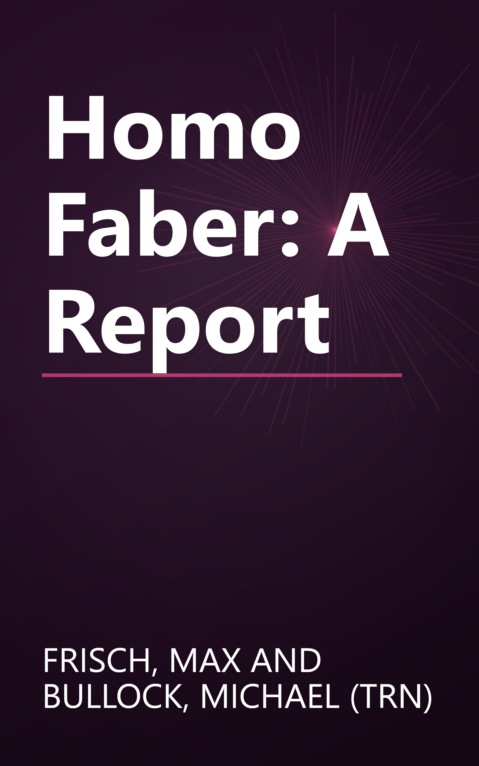 Homo Faber: A Report book cover