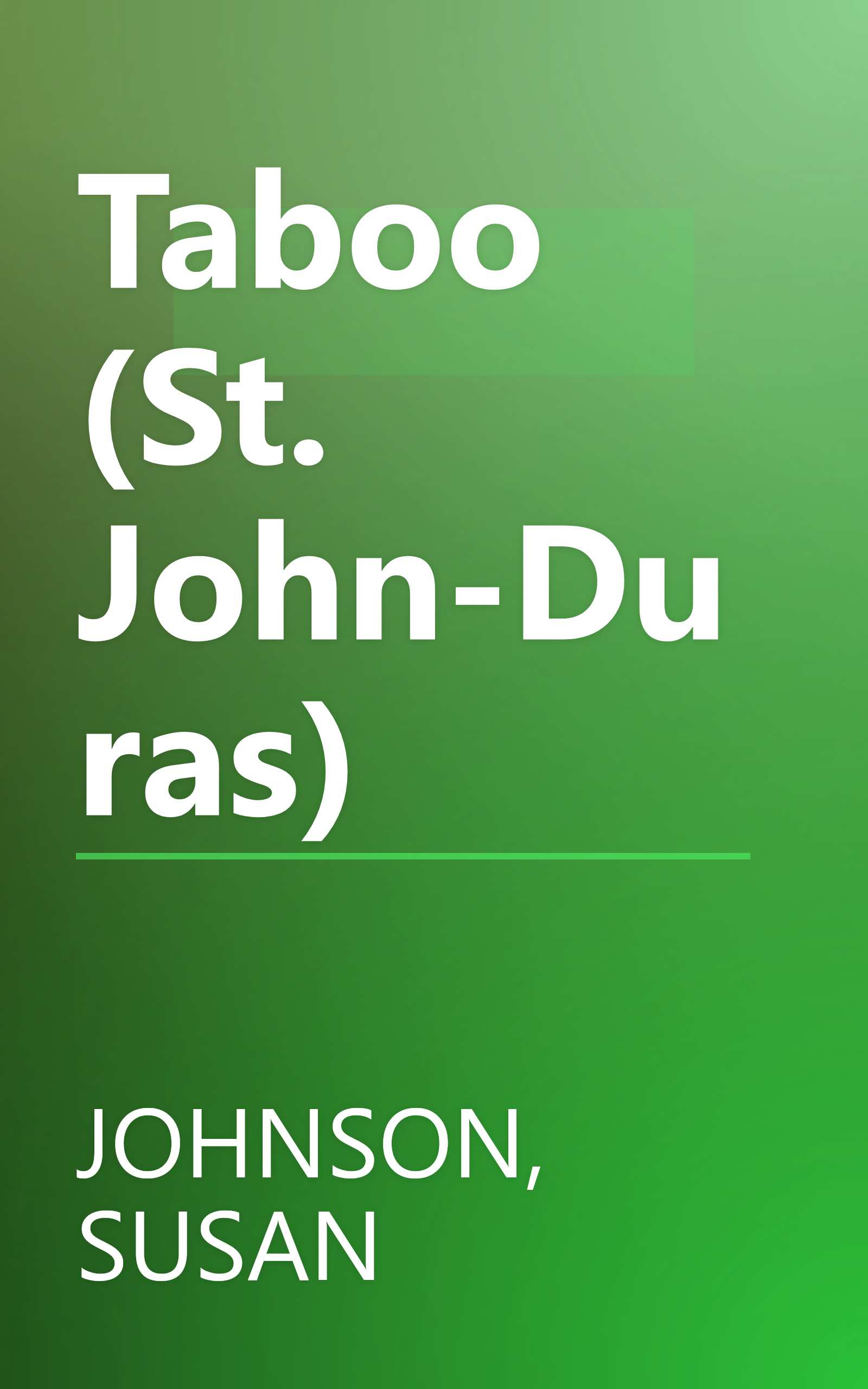 Taboo (St. John-Duras) book cover