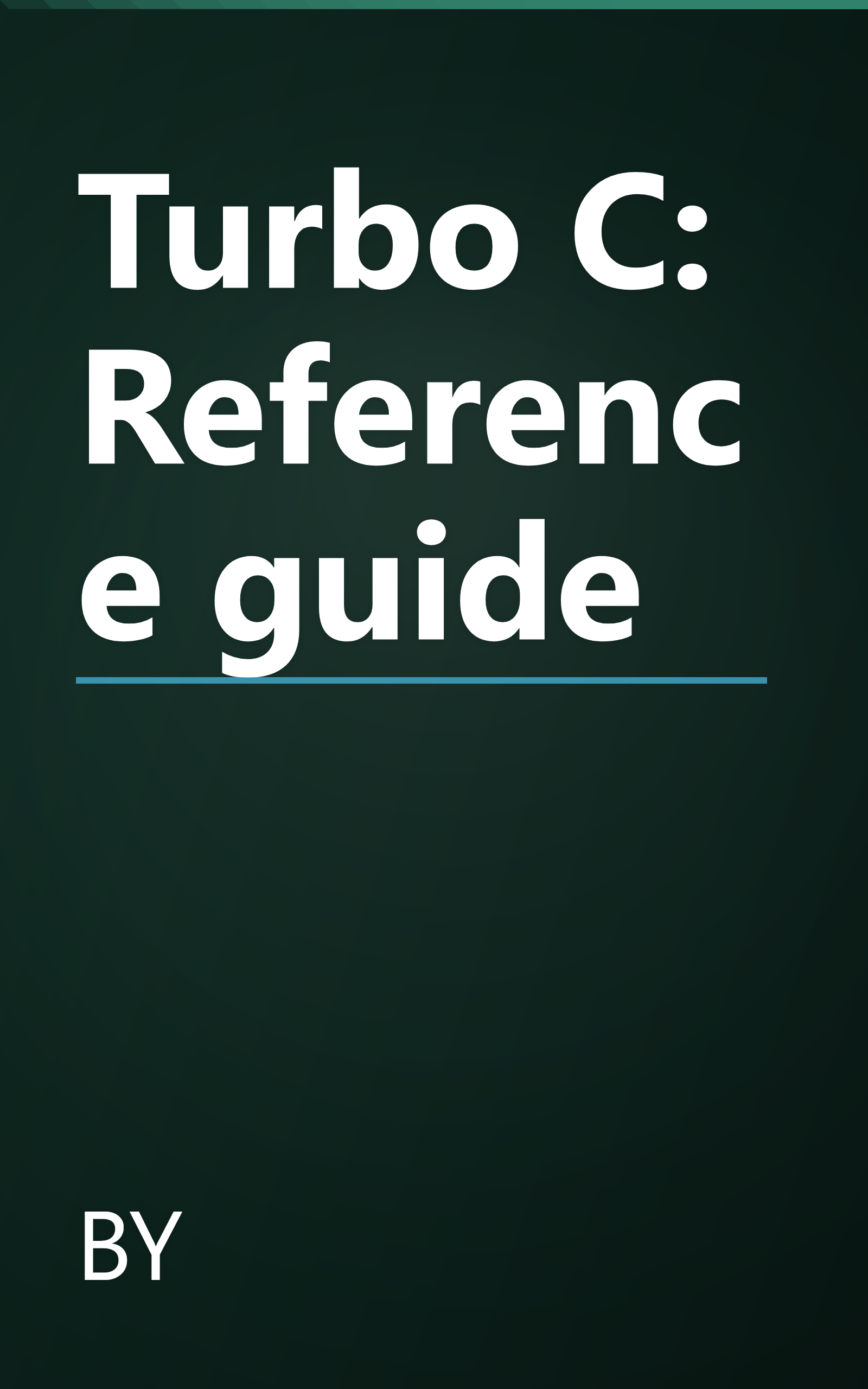 Turbo C: Reference guide book cover