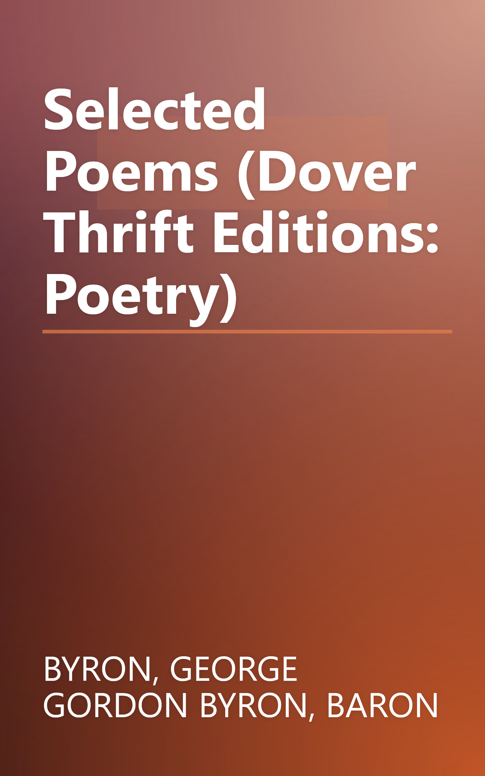 Selected Poems (Dover Thrift Editions: Poetry) book cover