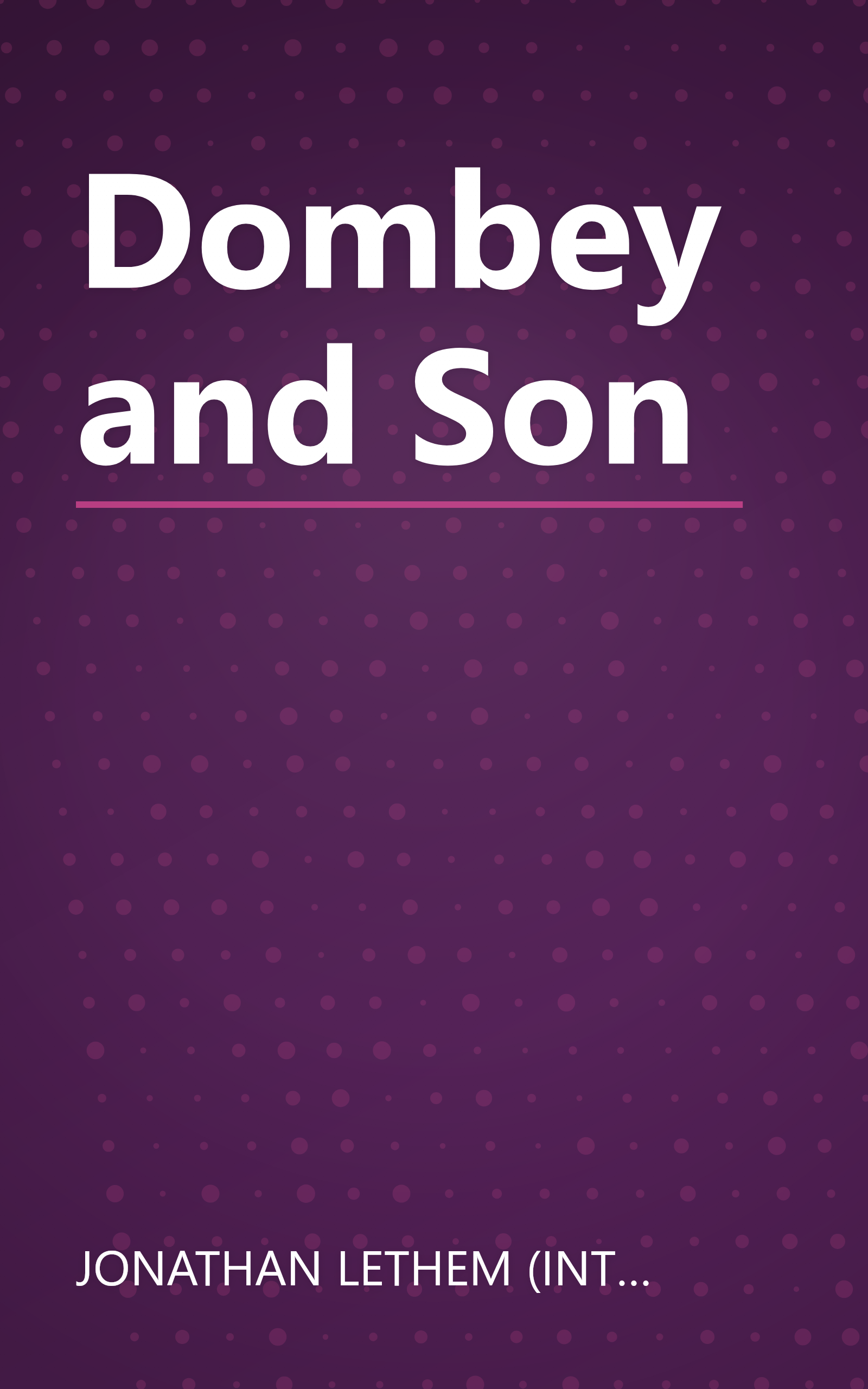 Dombey and Son book cover