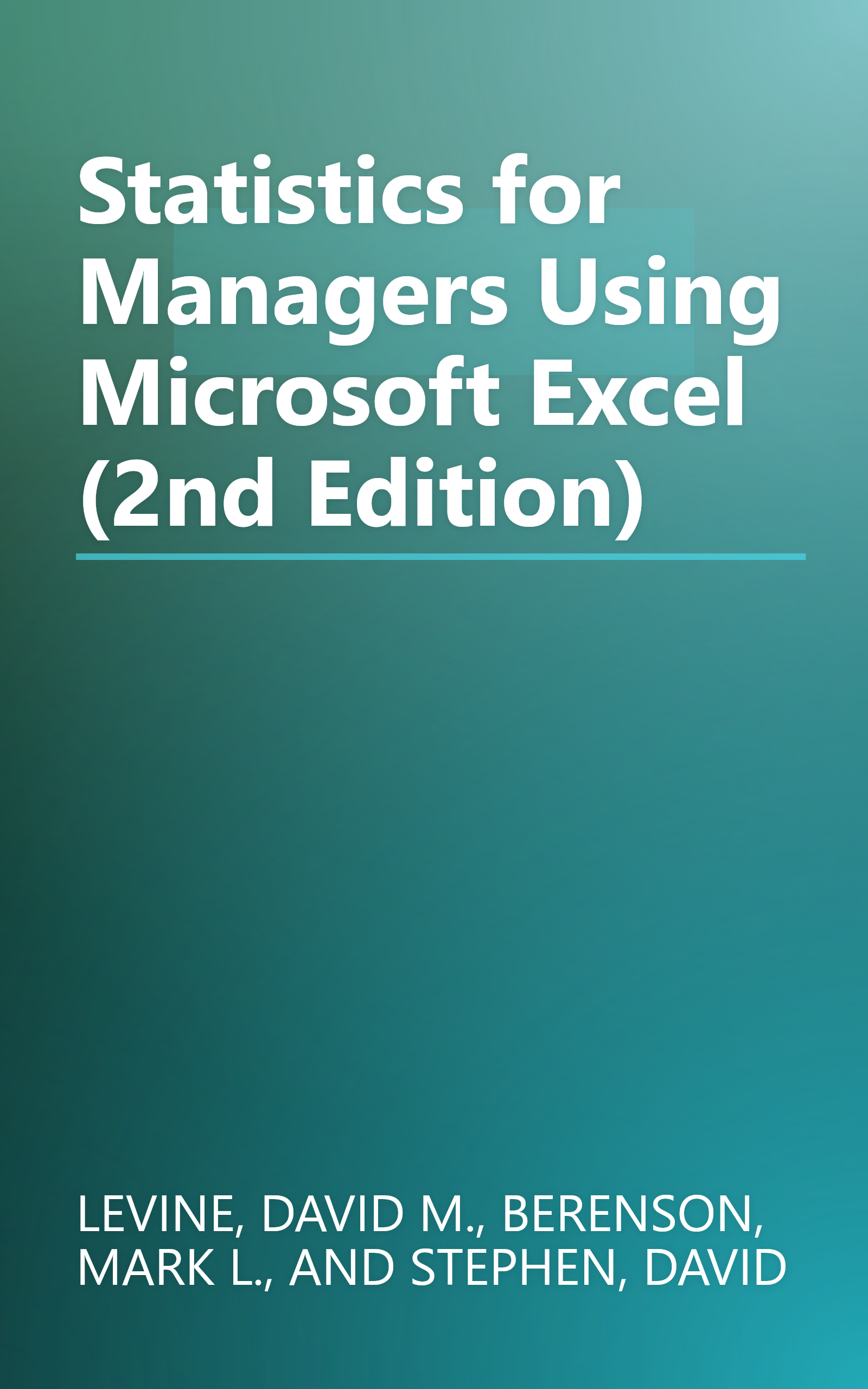 Statistics for Managers Using Microsoft Excel (2nd Edition) book cover