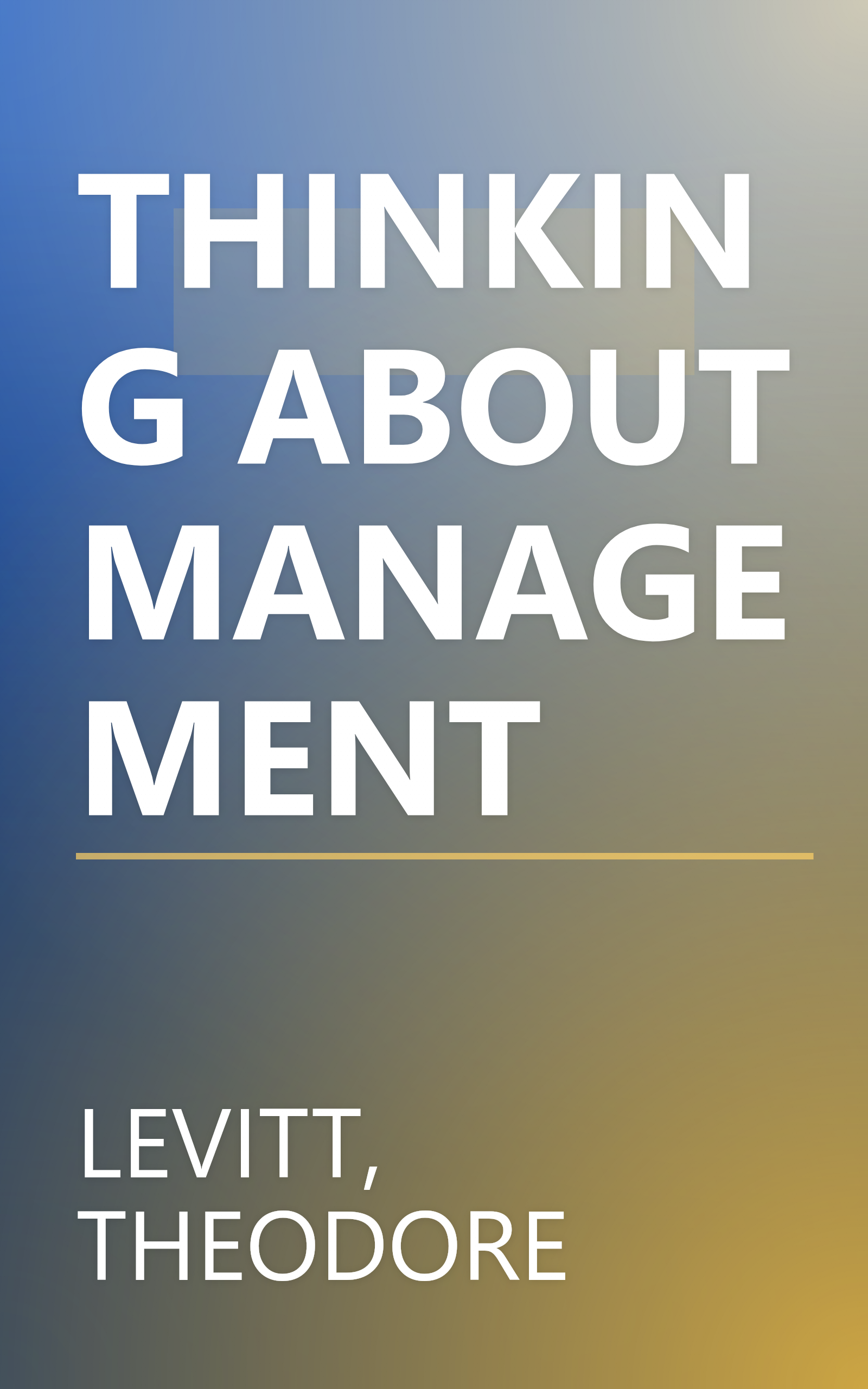 THINKING ABOUT MANAGEMENT book cover