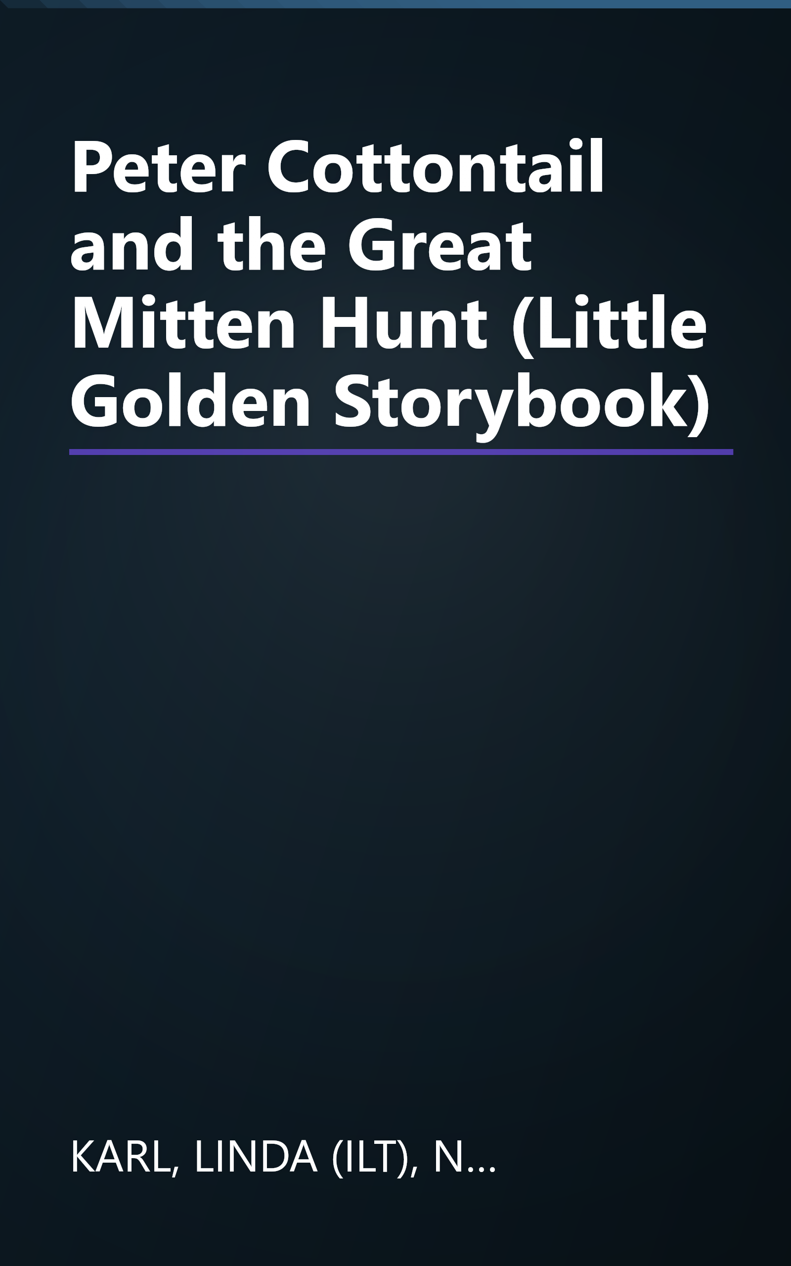 Peter Cottontail and the Great Mitten Hunt (Little Golden Storybook) book cover