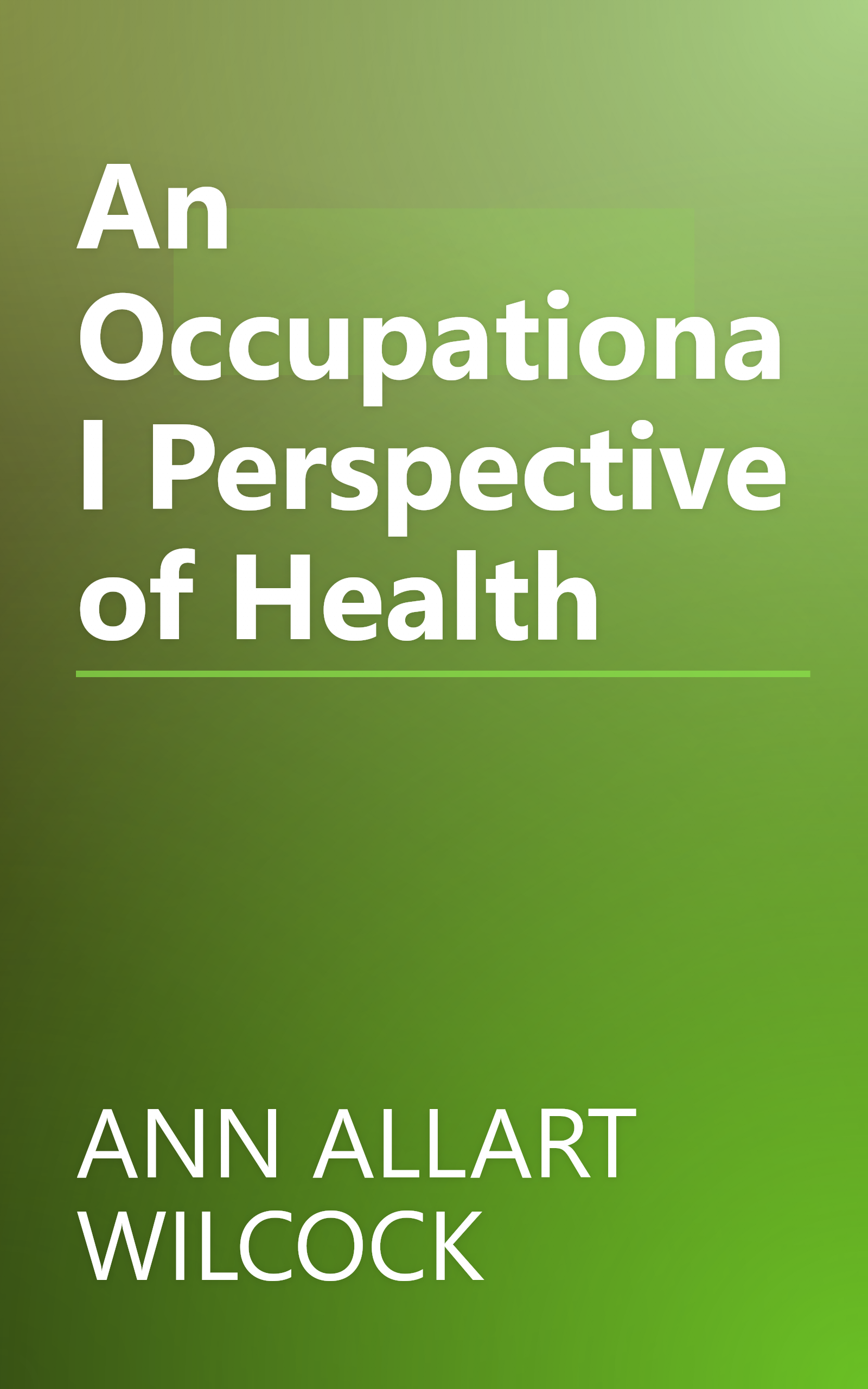 An Occupational Perspective of Health book cover