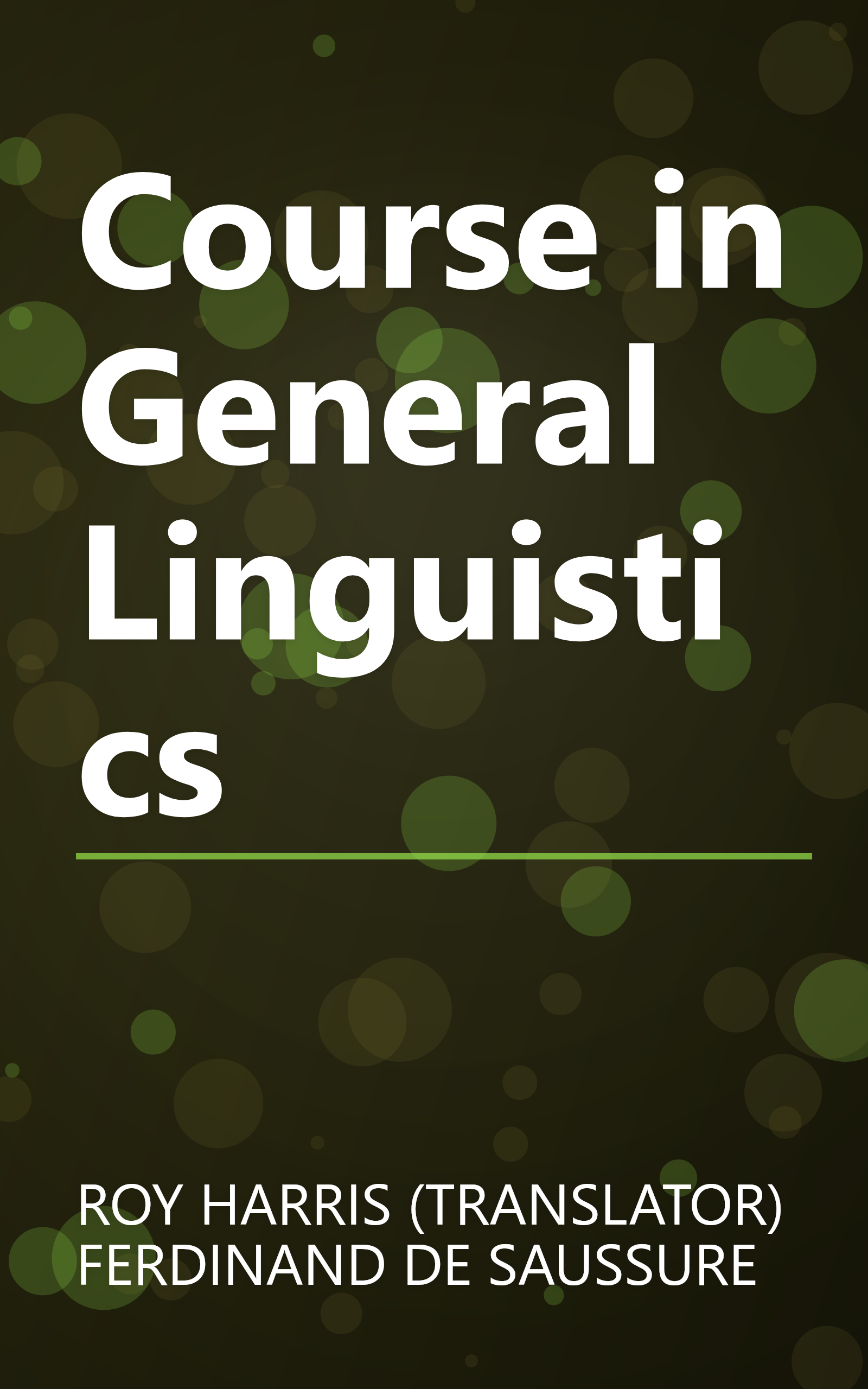Course in General Linguistics book cover