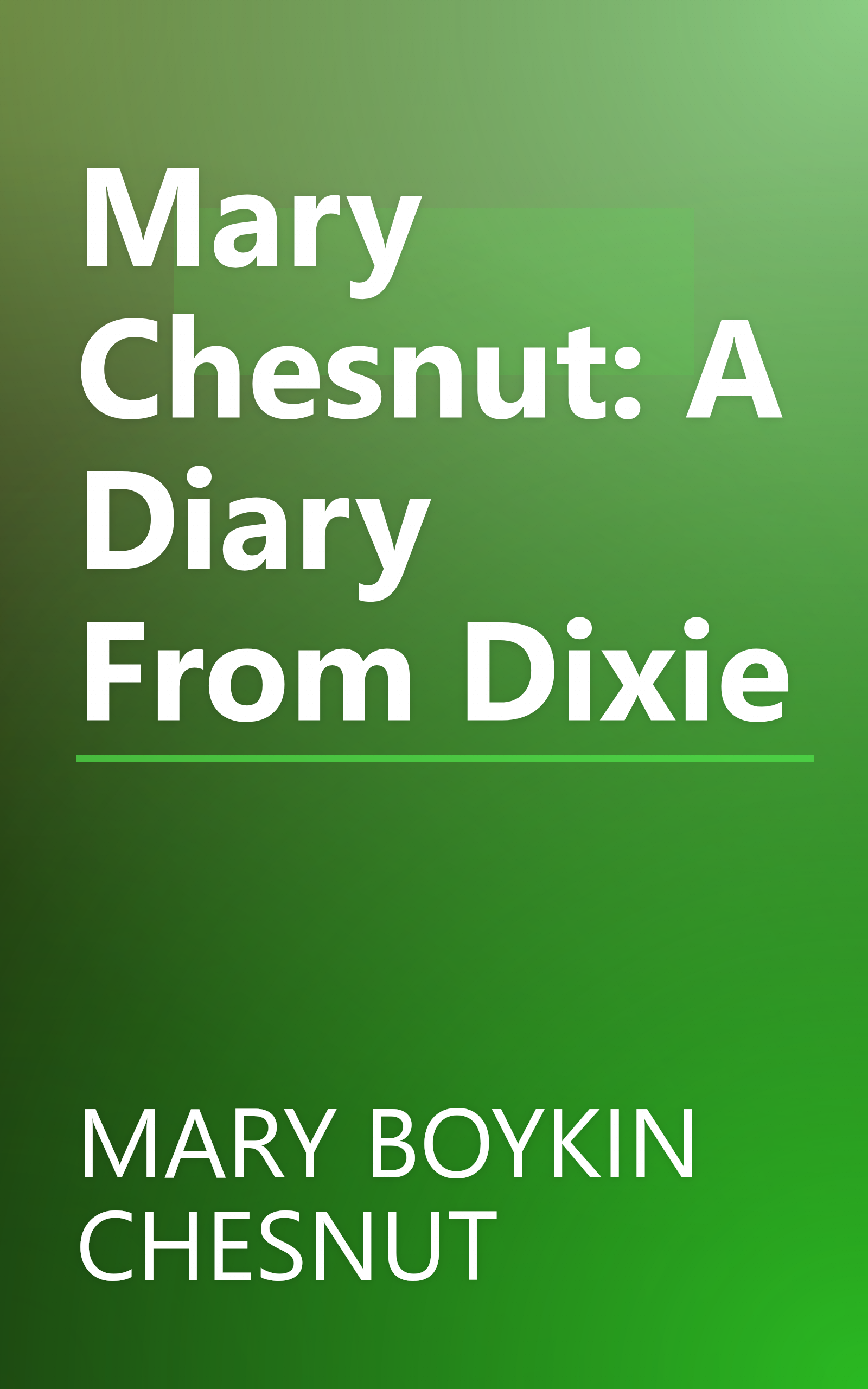 Mary Chesnut: A Diary From Dixie book cover