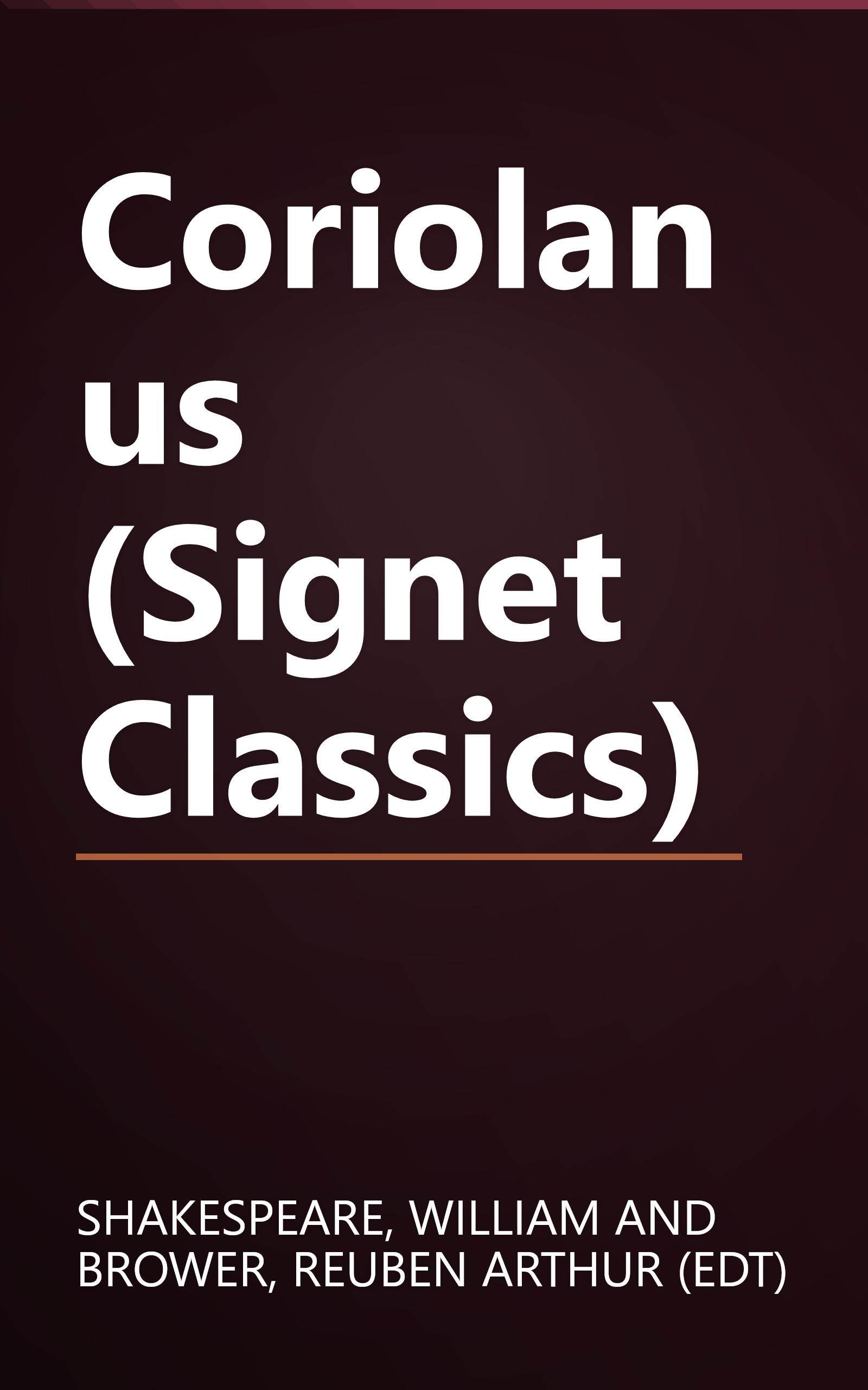 Coriolanus (Signet Classics) book cover