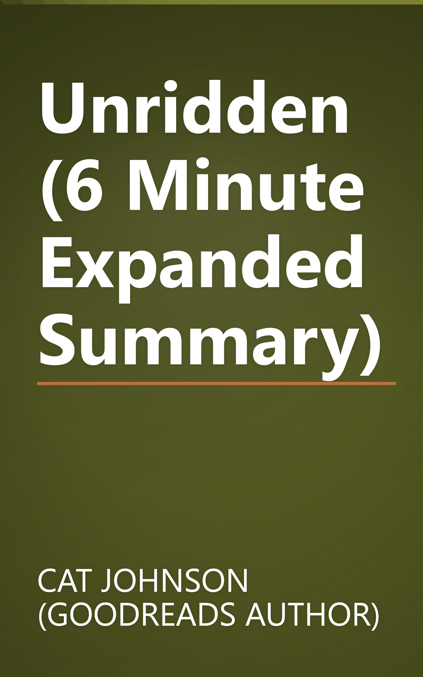 Unridden (6 Minute   Expanded Summary) book cover