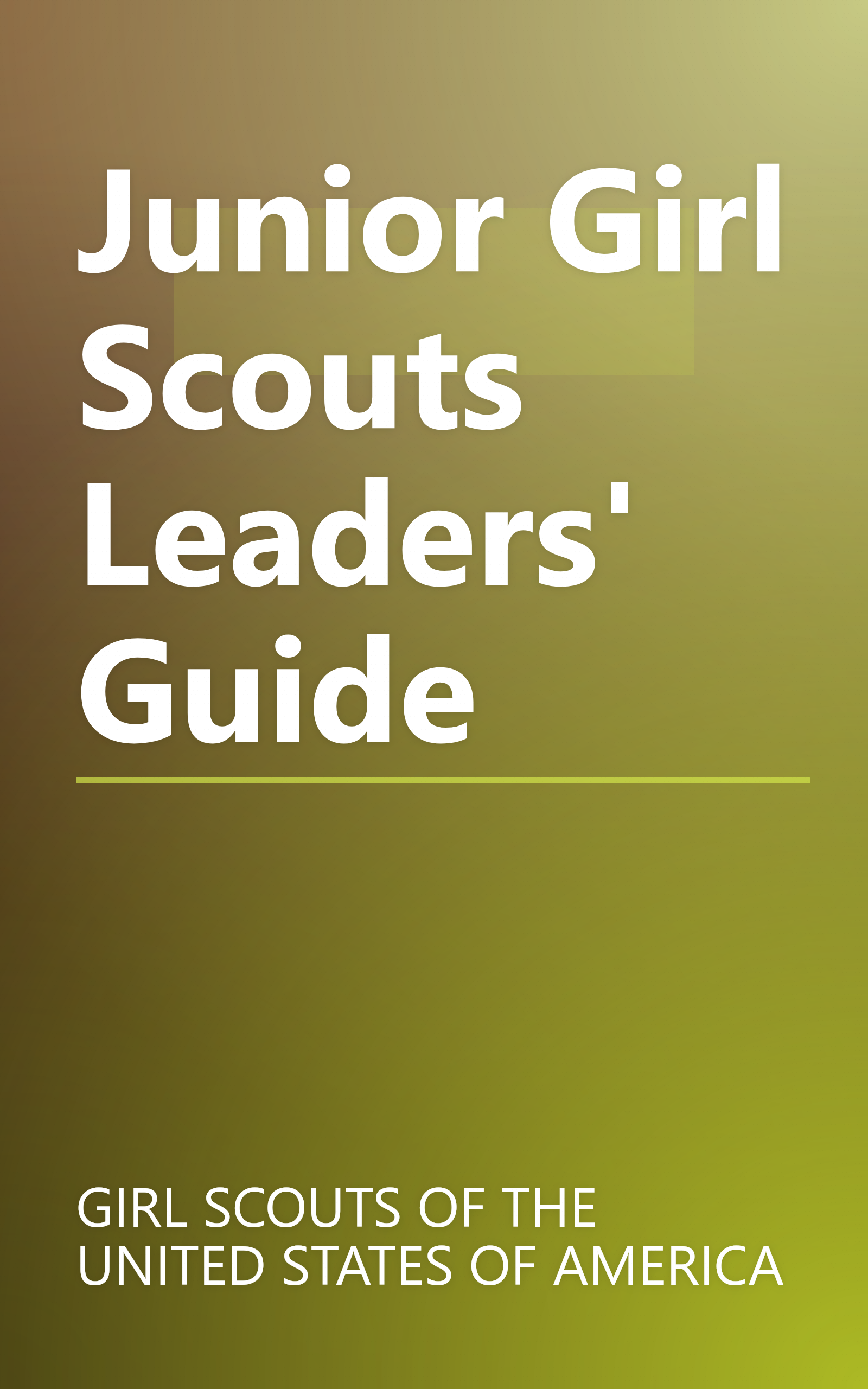 Junior Girl Scouts Leaders' Guide book cover