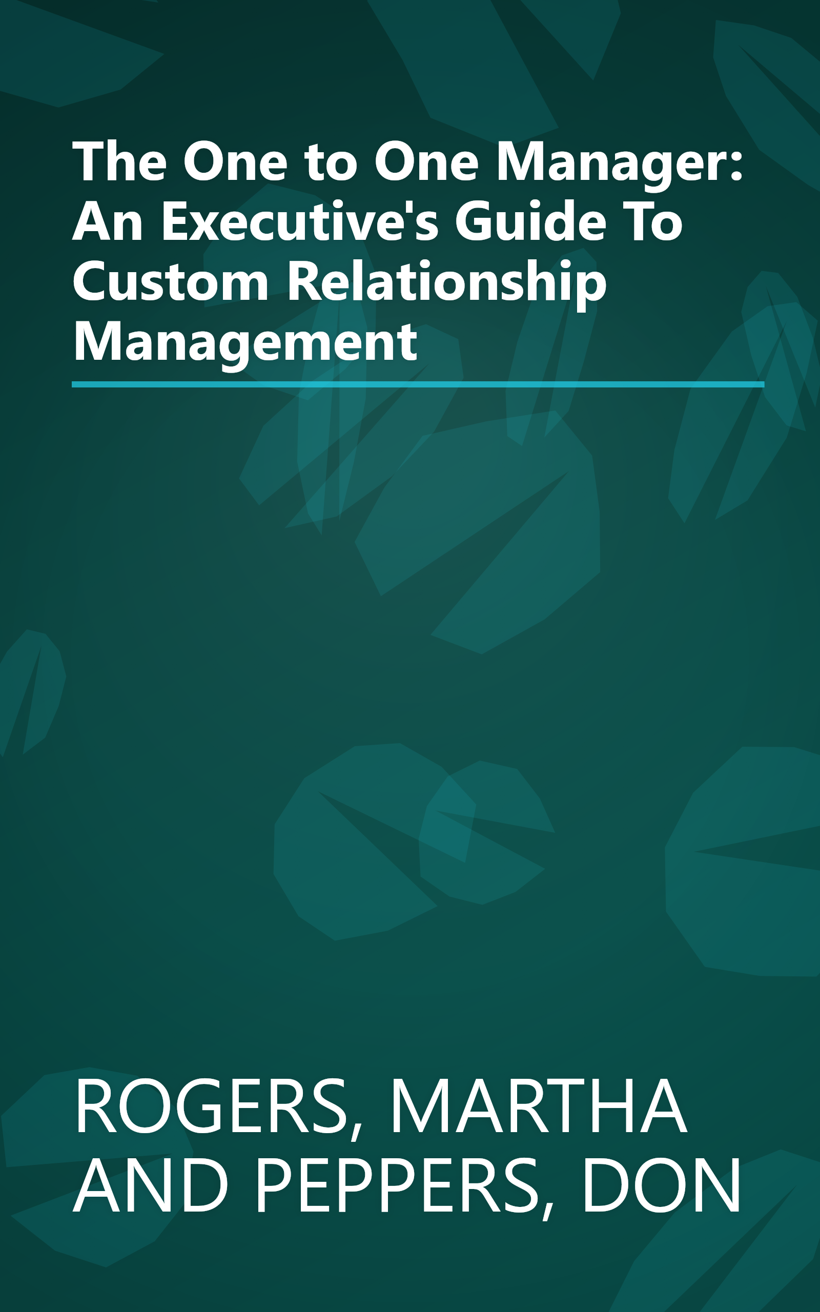 The One to One Manager: An Executive's Guide To Custom Relationship Management book cover