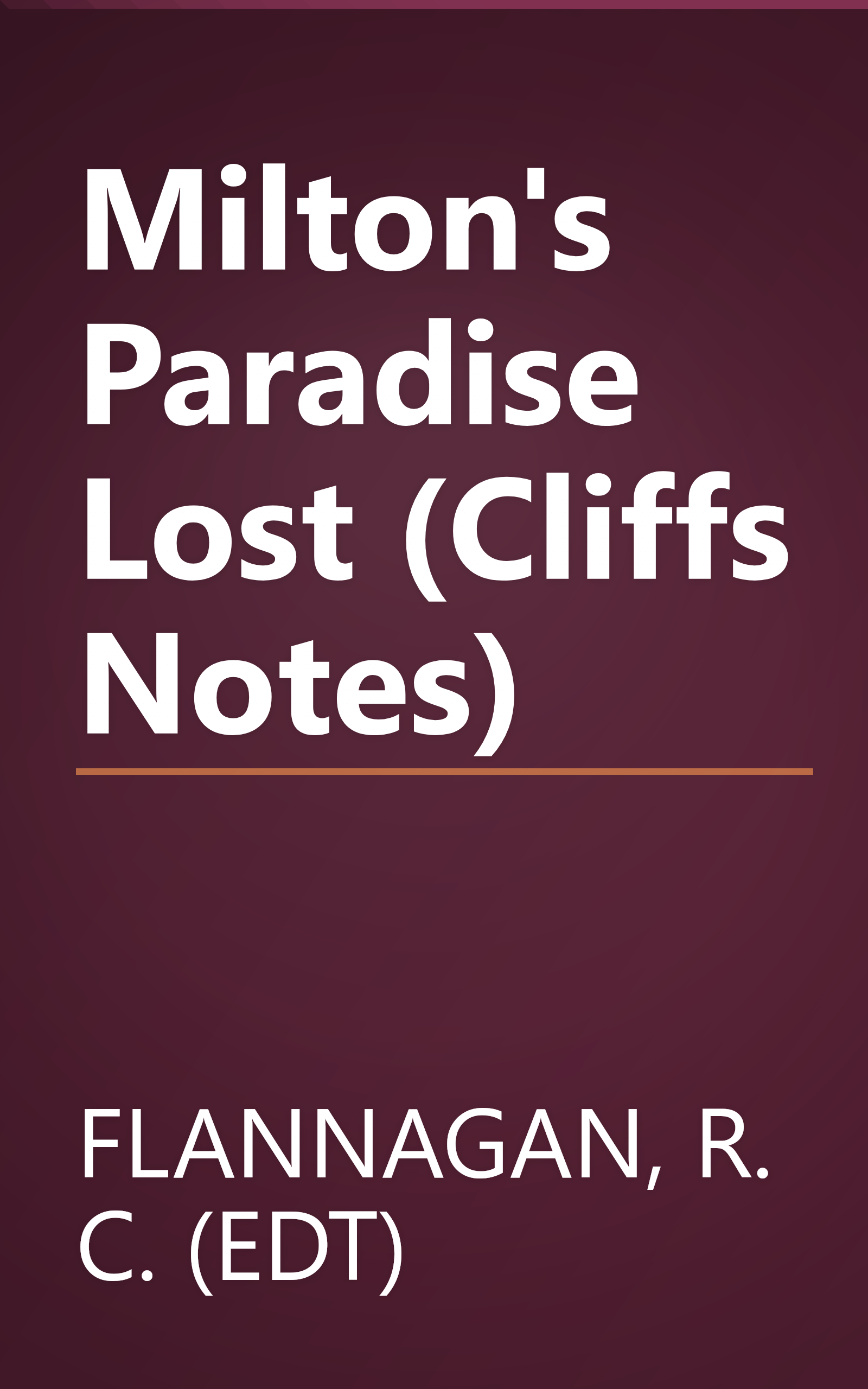 Milton's Paradise Lost (Cliffs Notes) book cover
