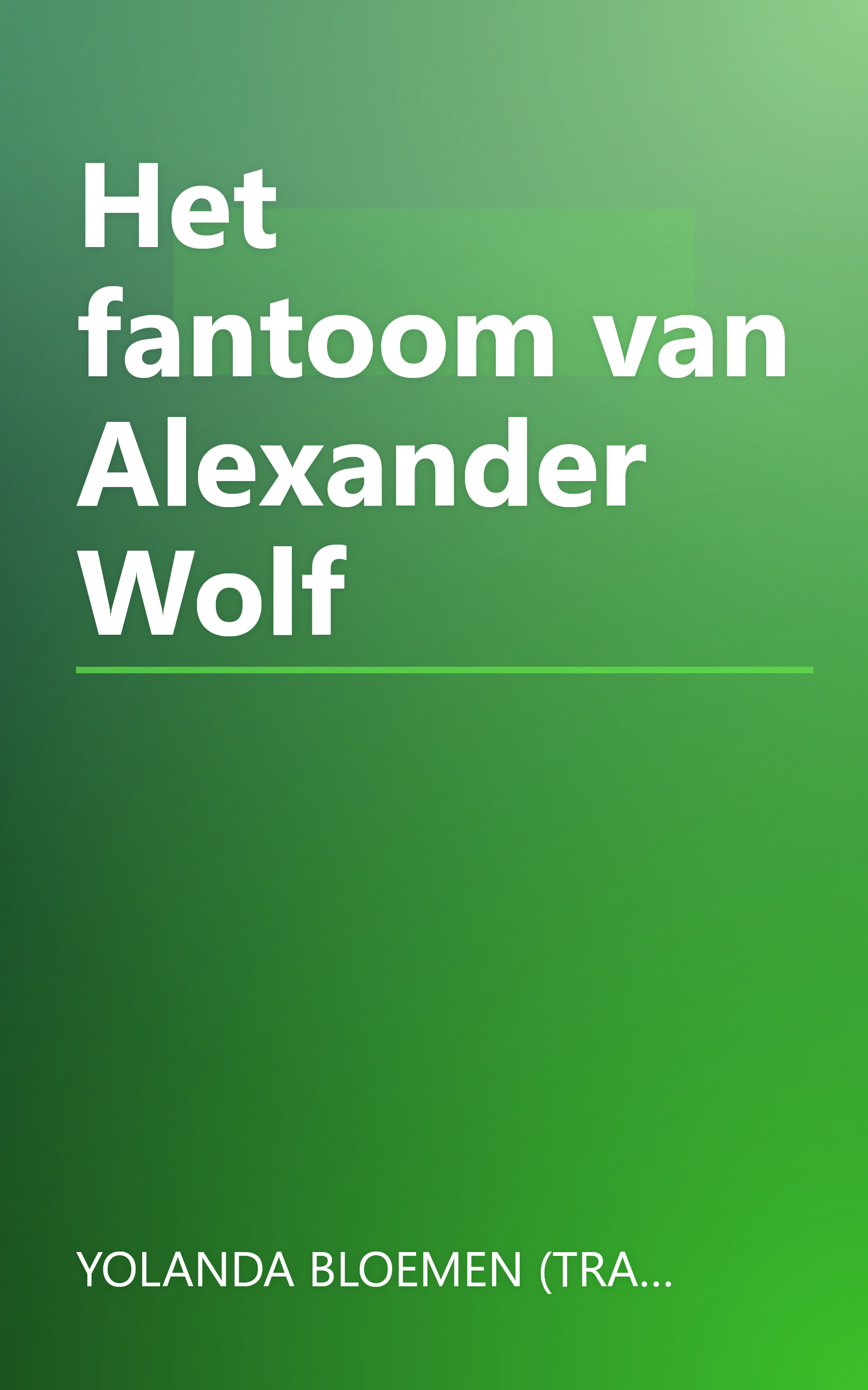 Het fantoom van Alexander Wolf book cover
