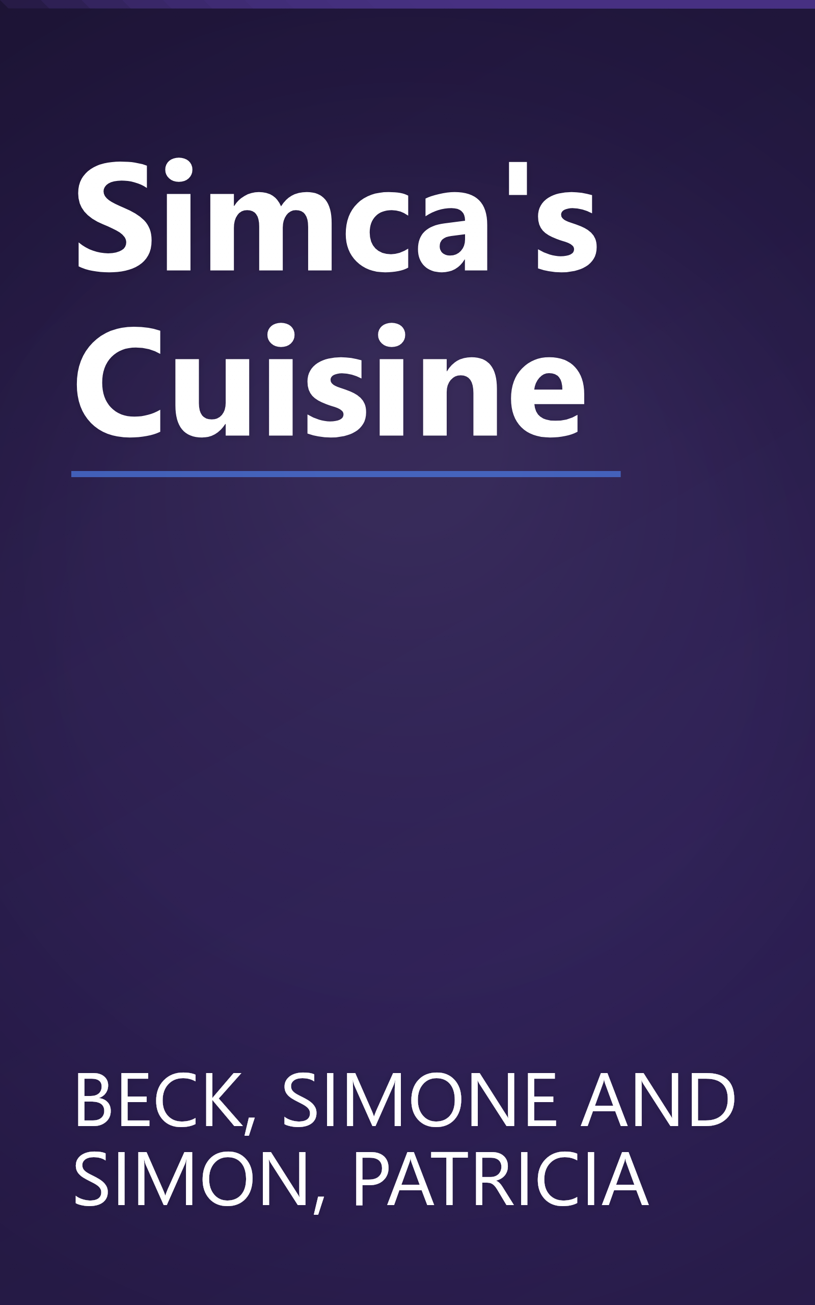 Simca's Cuisine book cover
