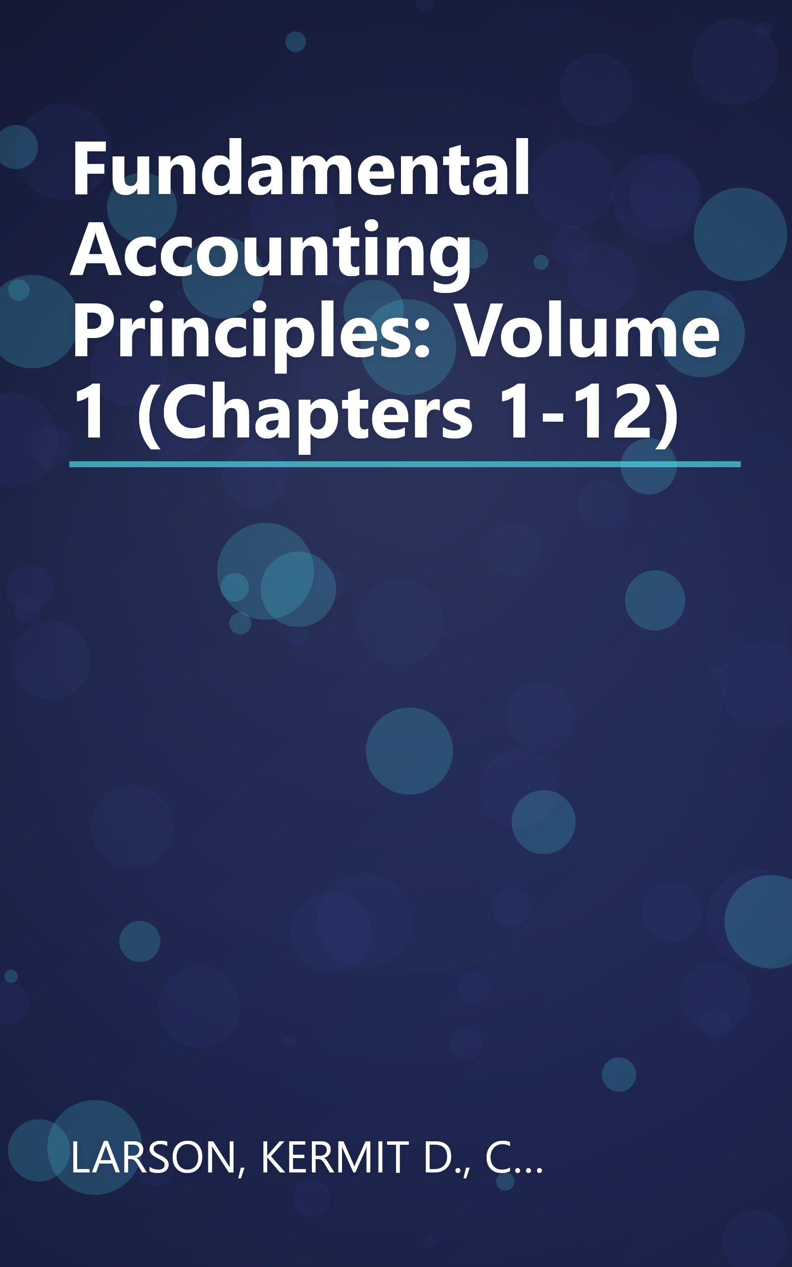 Fundamental Accounting Principles: Volume 1 (Chapters 1-12) book cover