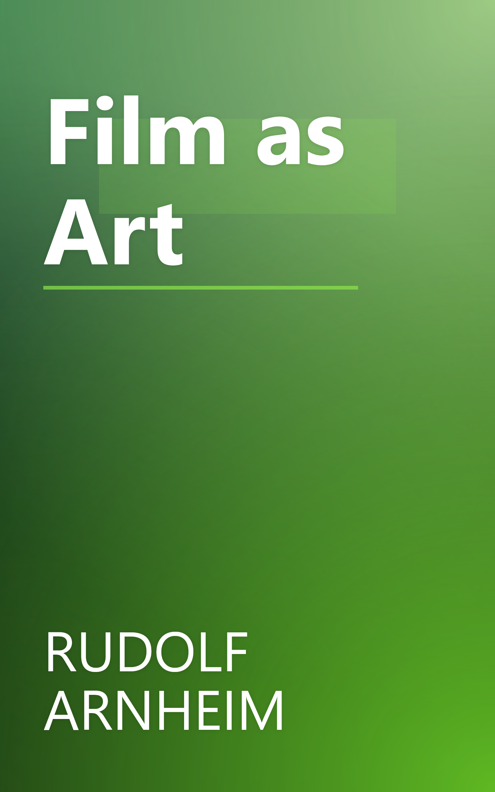 Film as Art book cover