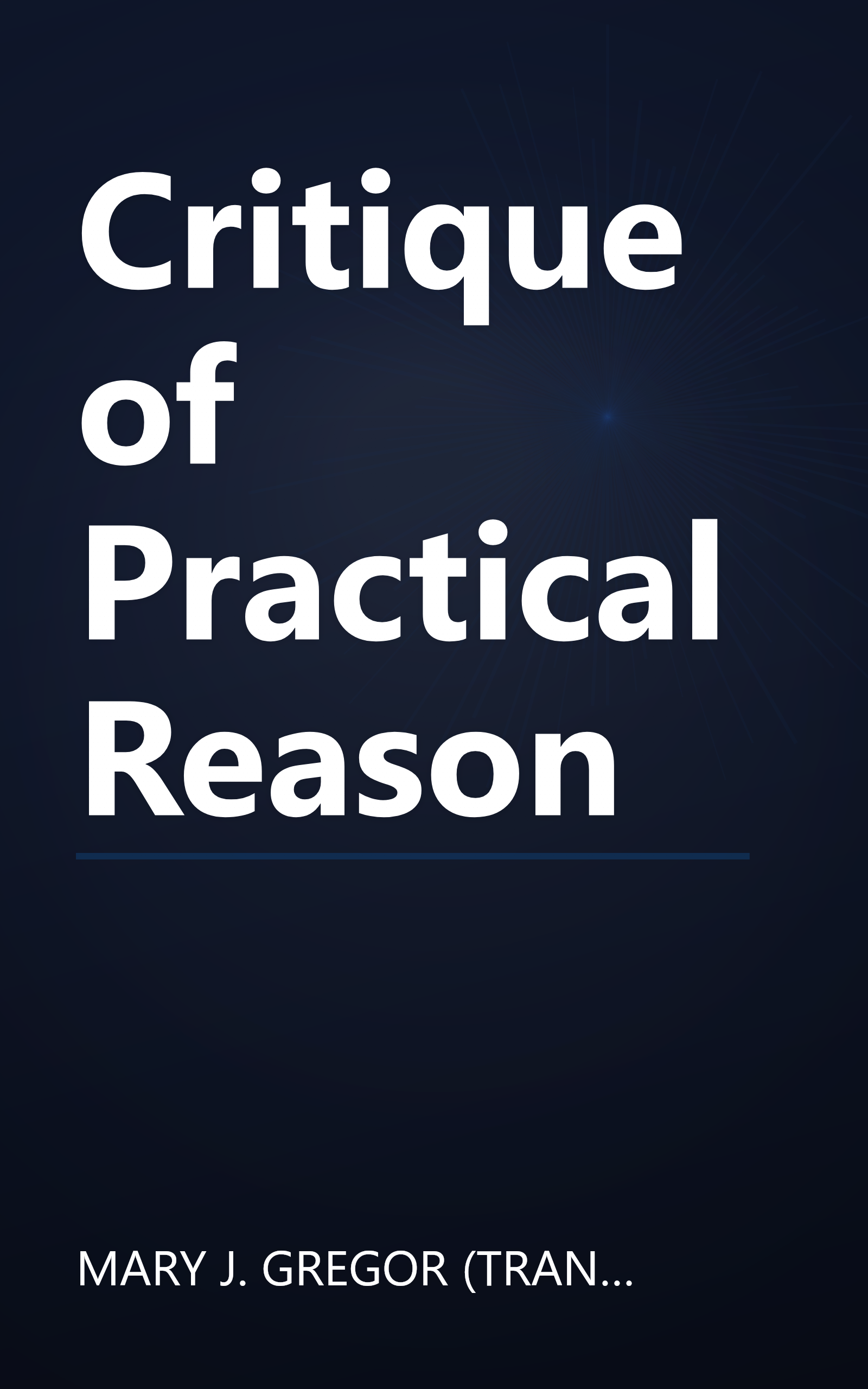 Critique of Practical Reason book cover