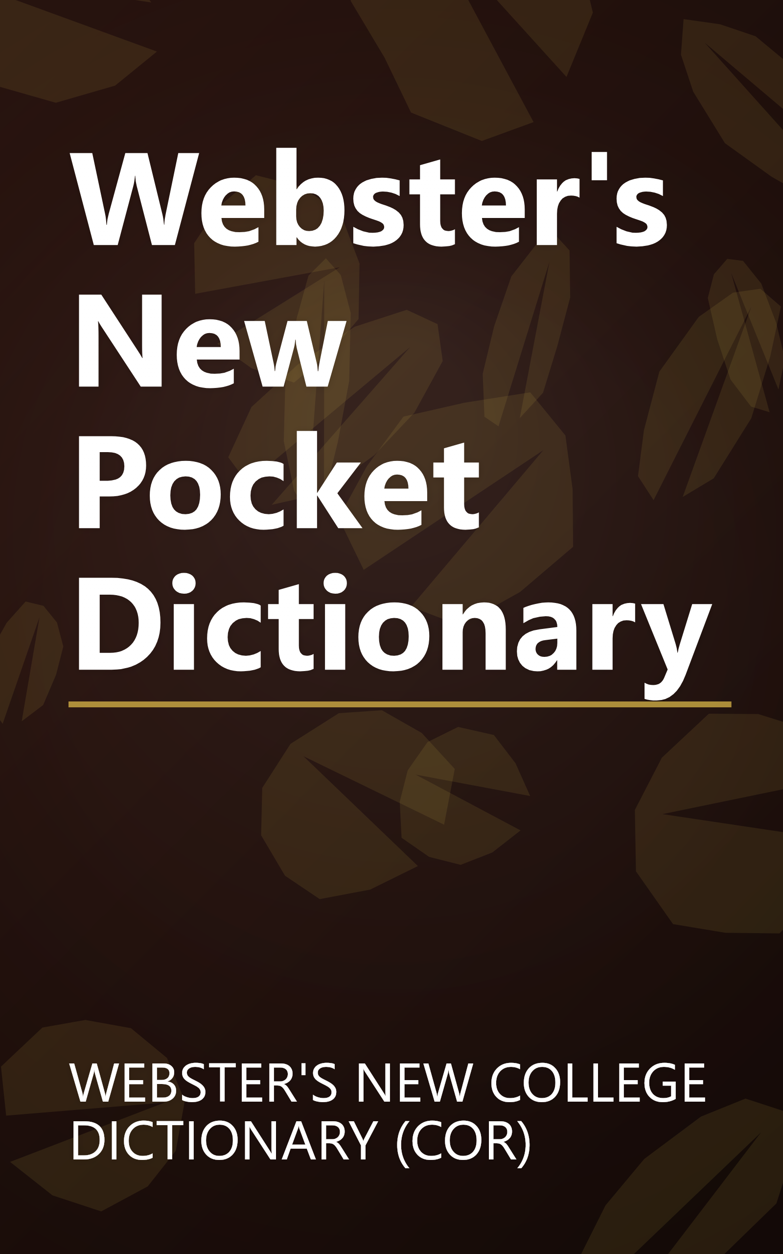 Webster's New Pocket Dictionary book cover