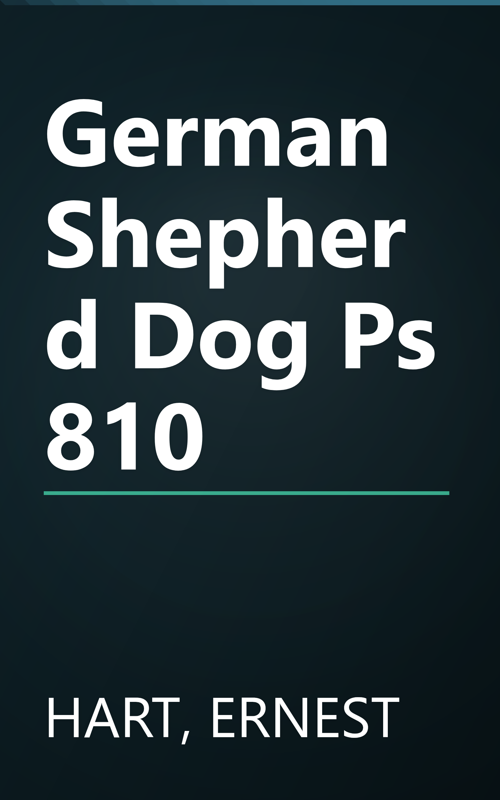 German Shepherd Dog Ps 810 book cover
