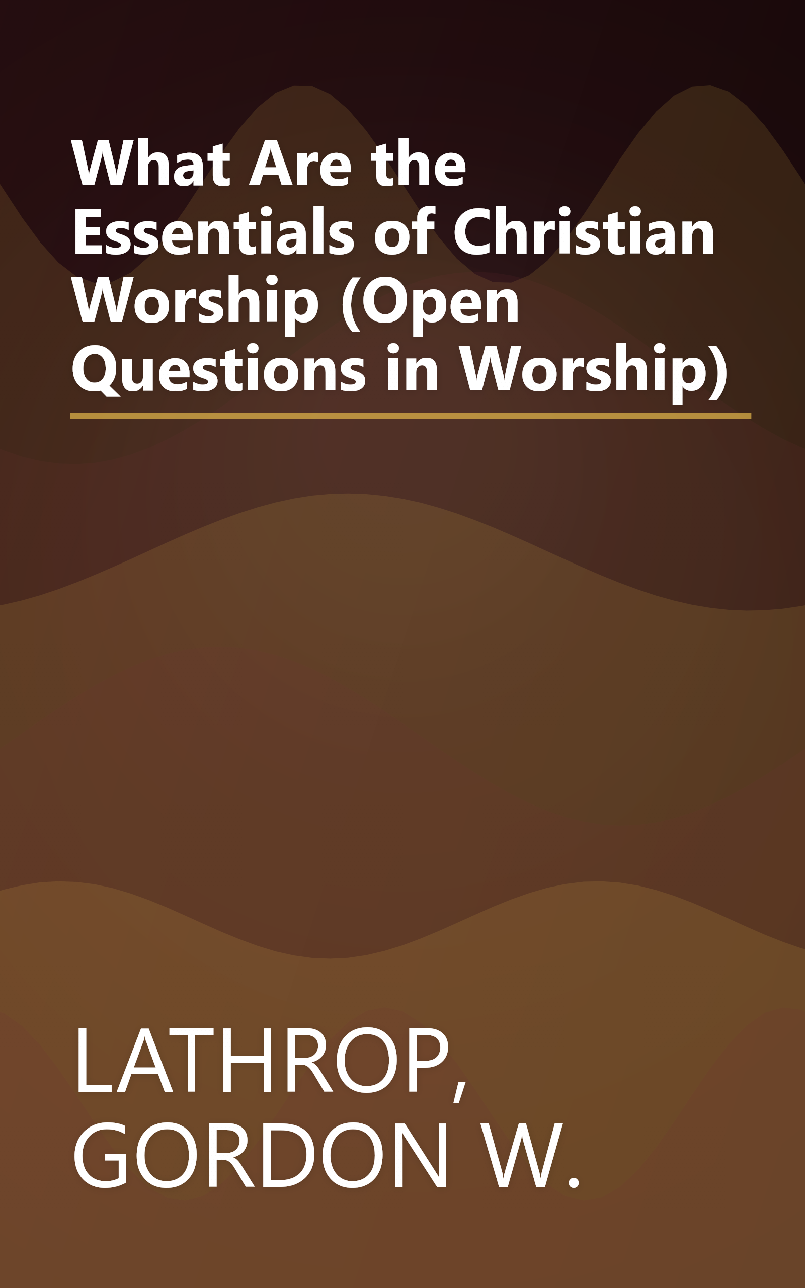 What Are the Essentials of Christian Worship (Open Questions in Worship) book cover
