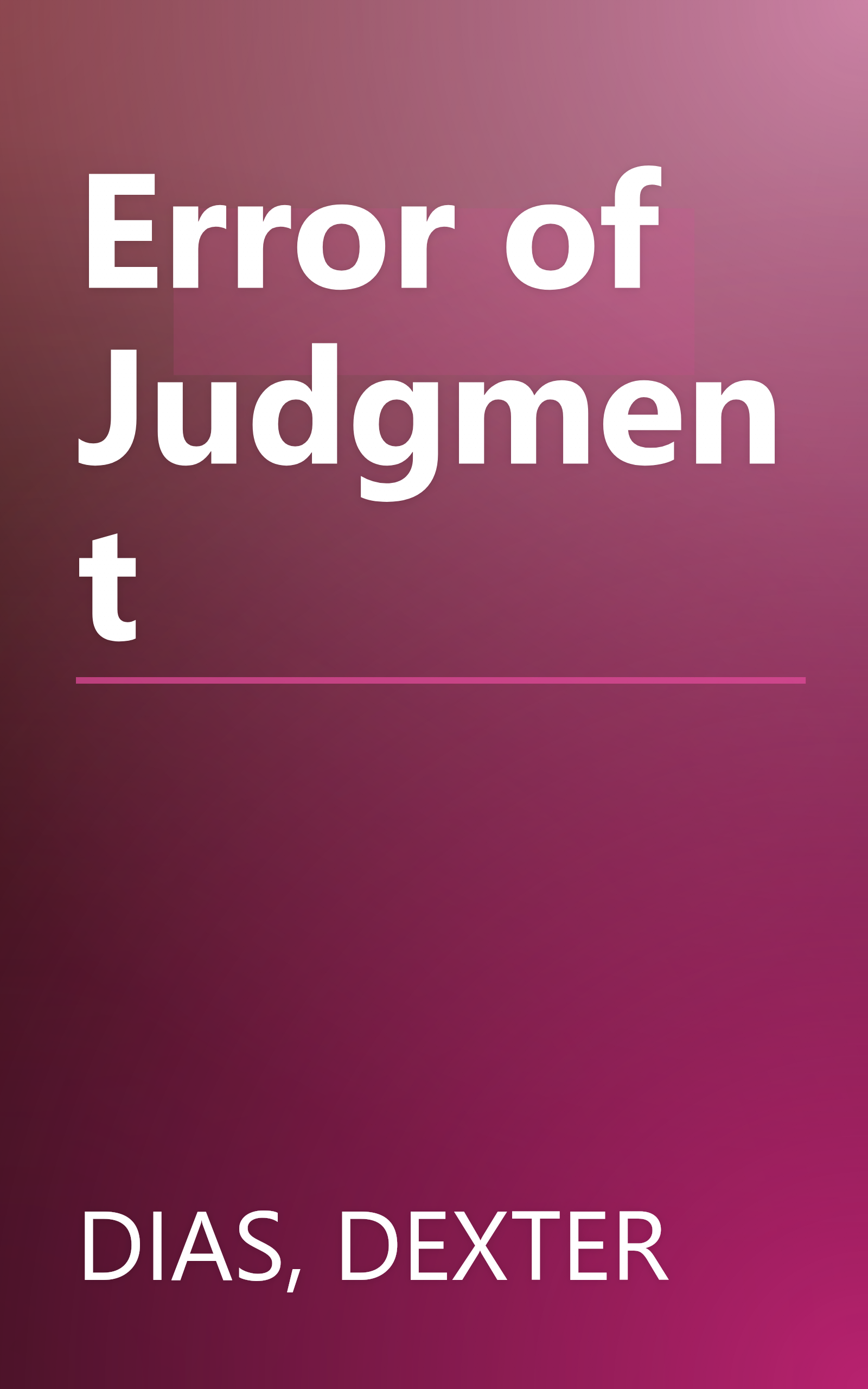 Error of Judgment book cover