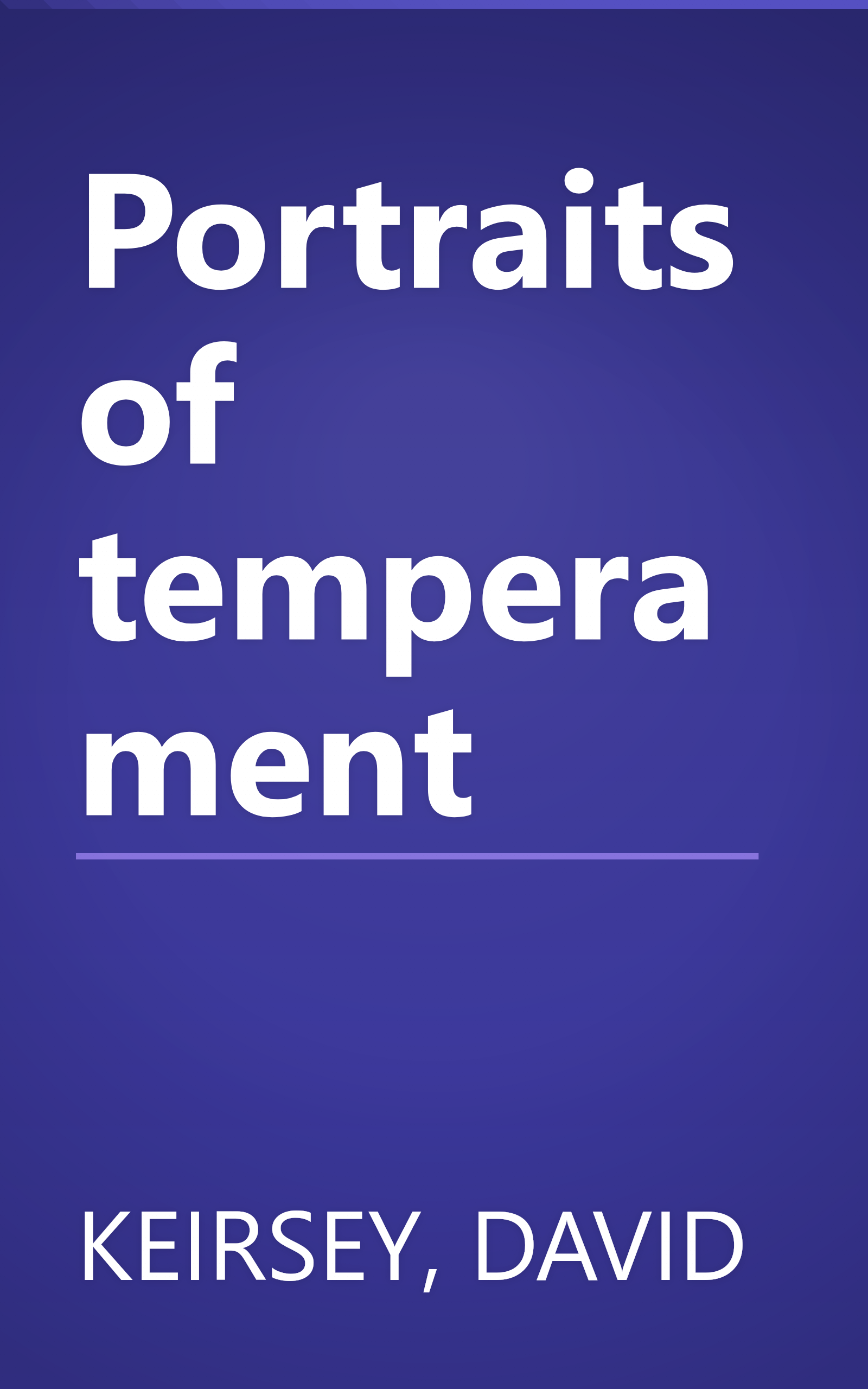 Portraits of temperament book cover