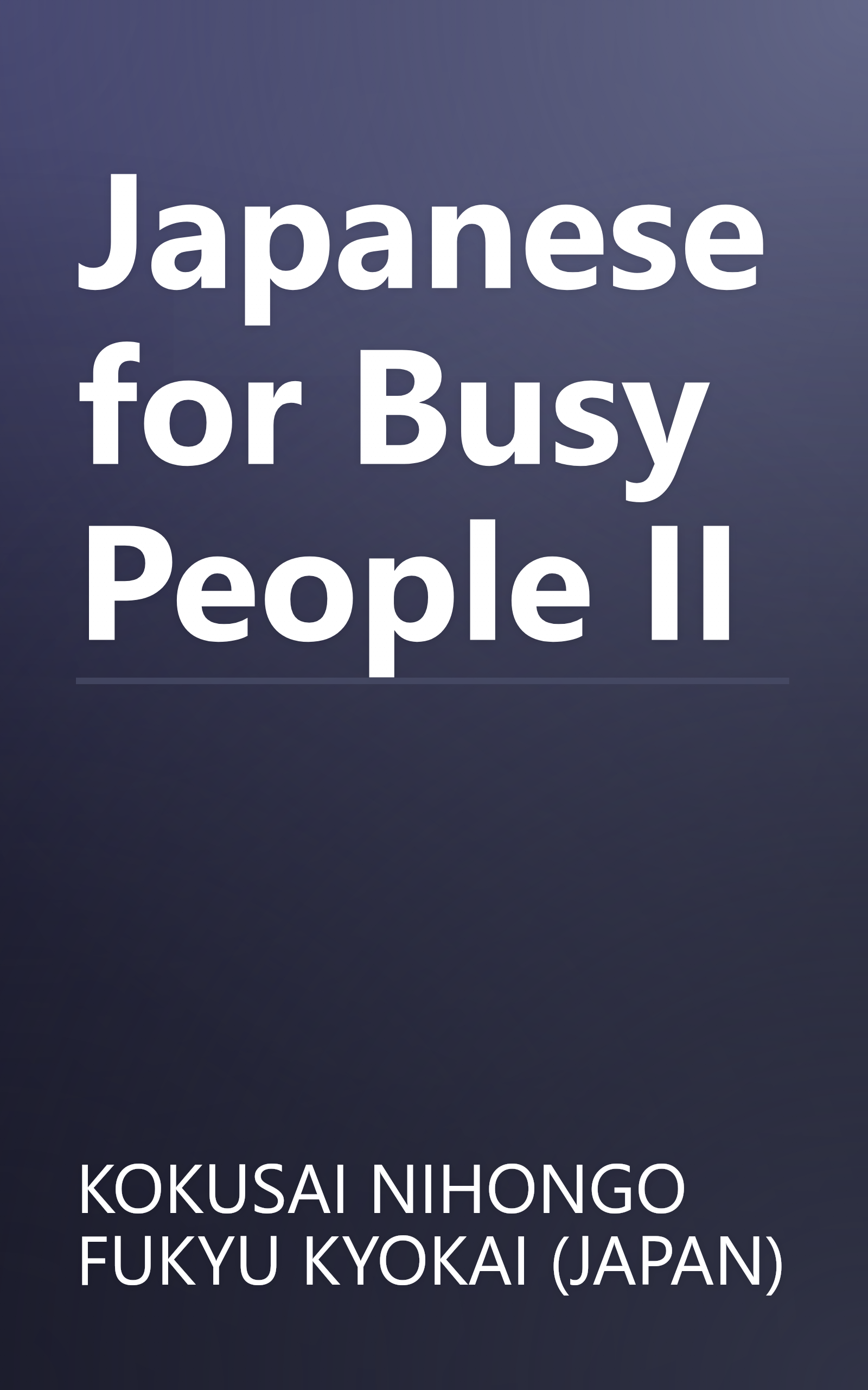 Japanese for Busy People II book cover