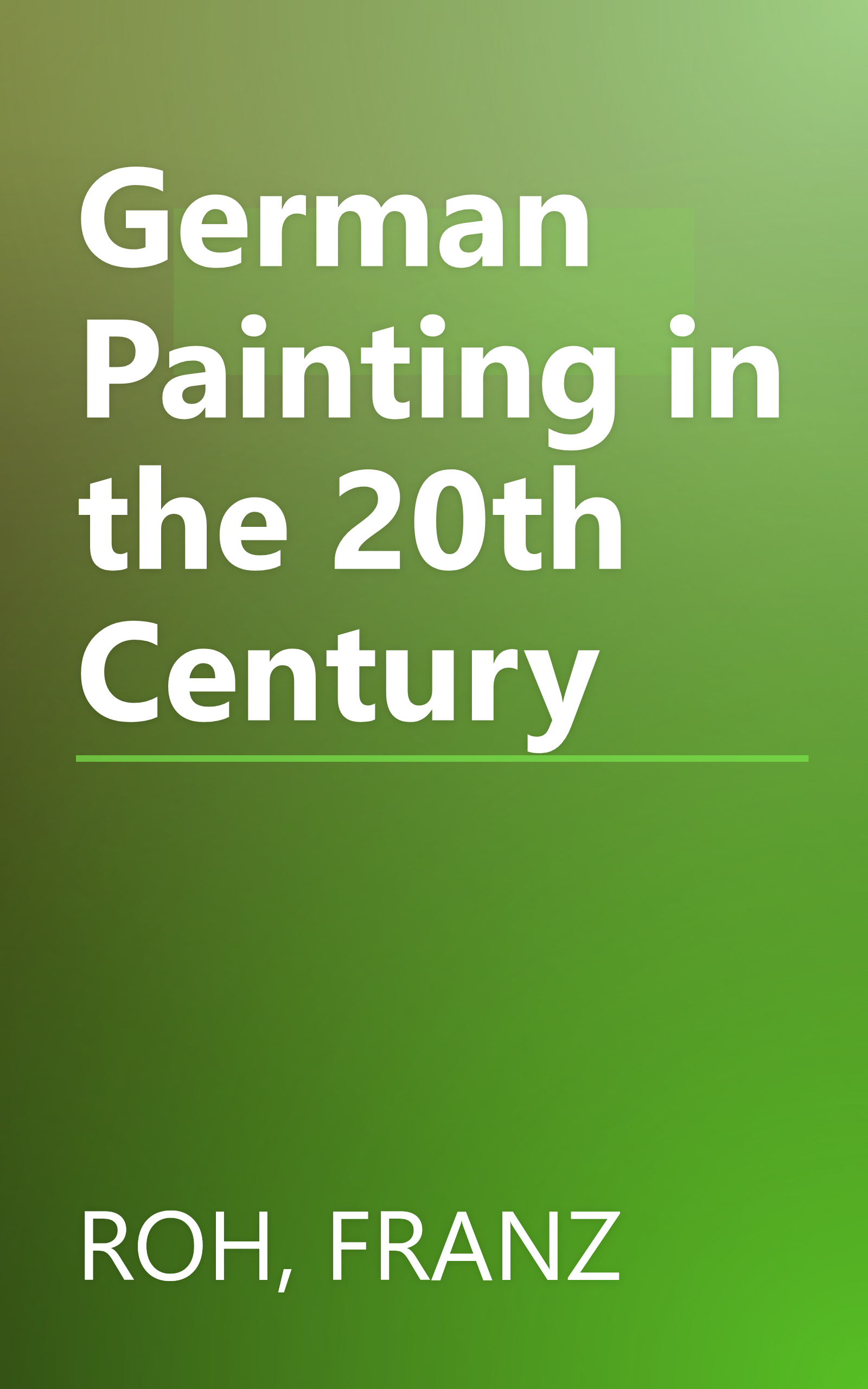 German Painting in the 20th Century book cover