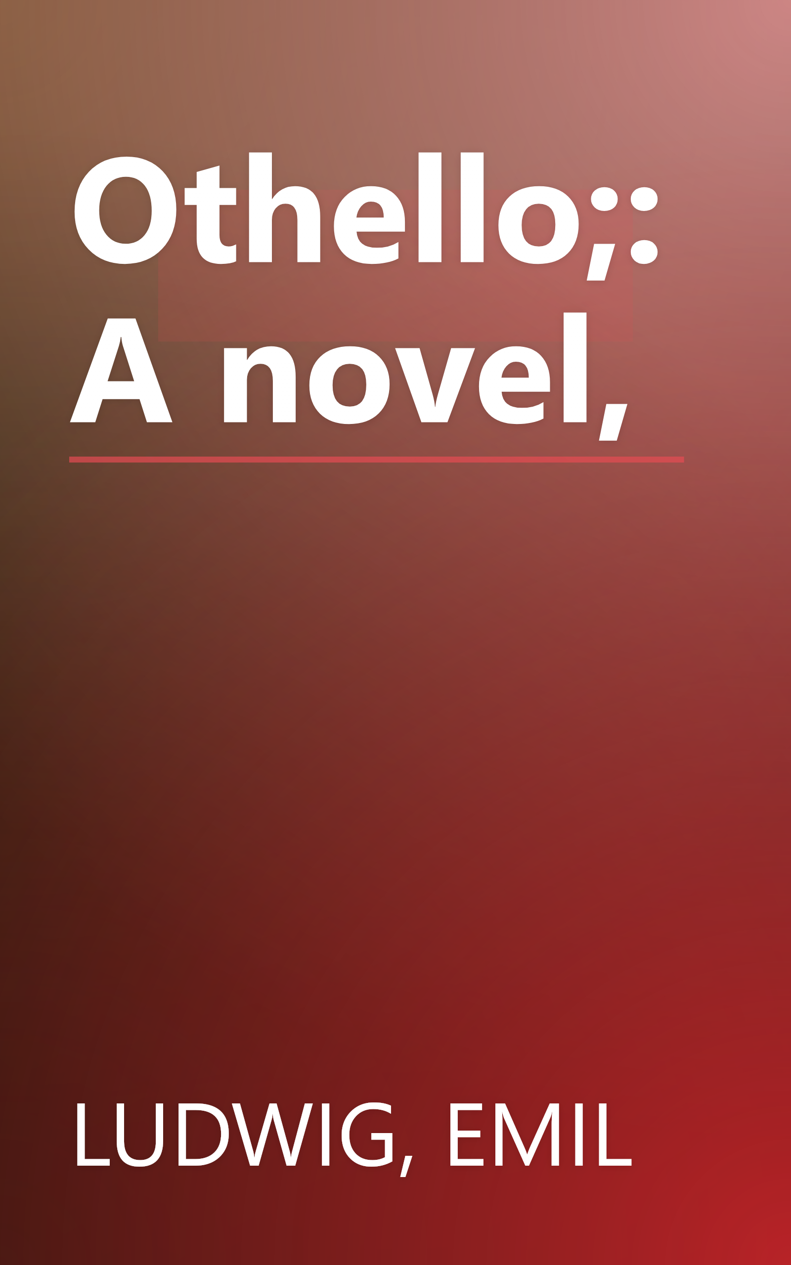 Othello;: A novel, book cover