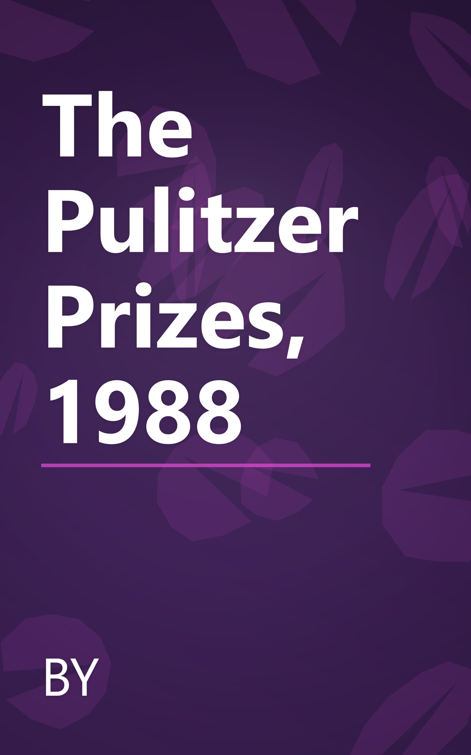 The Pulitzer Prizes, 1988 book cover