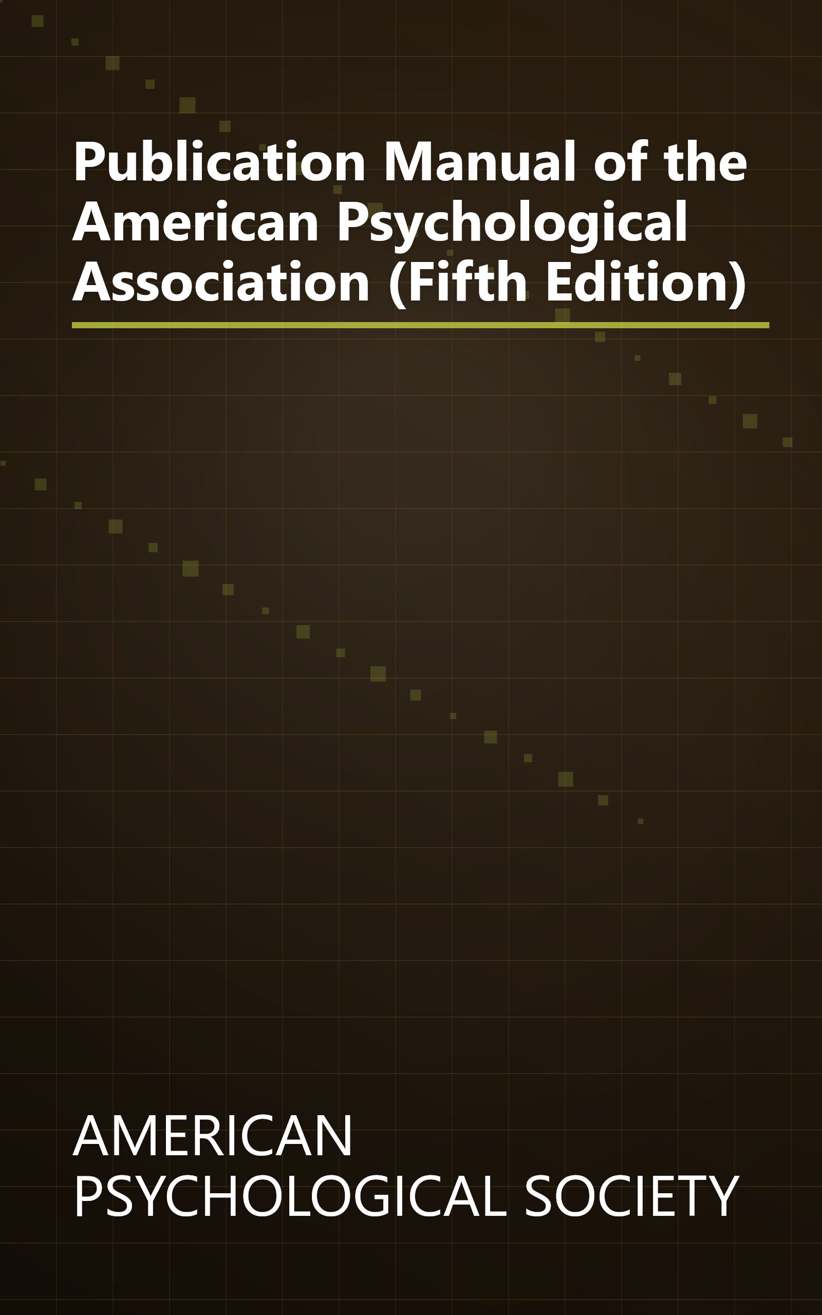 Publication Manual of the American Psychological Association (Fifth Edition) book cover