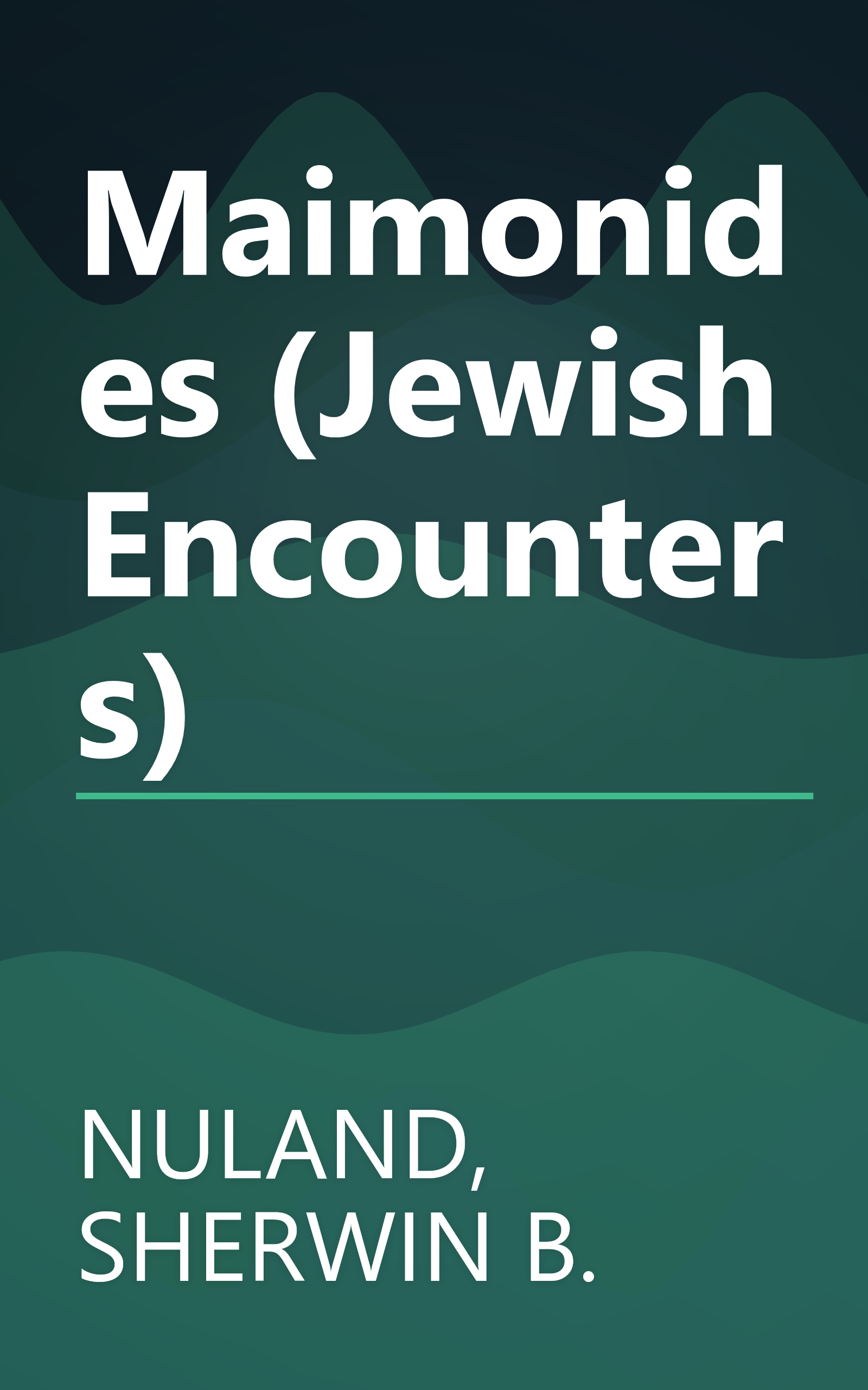 Maimonides (Jewish Encounters) book cover