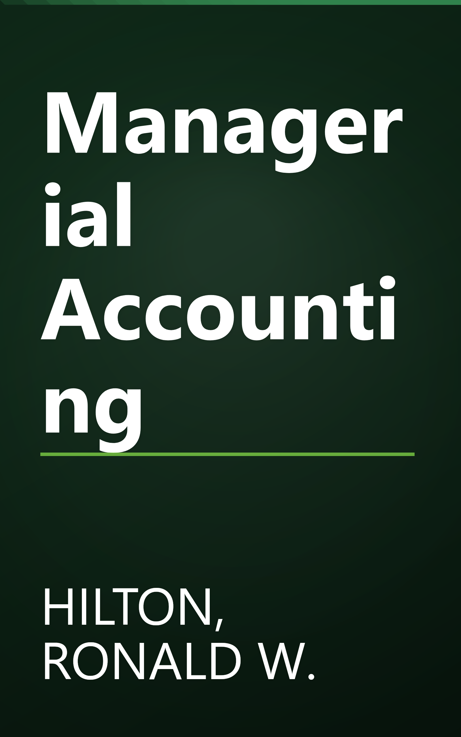 Managerial Accounting book cover