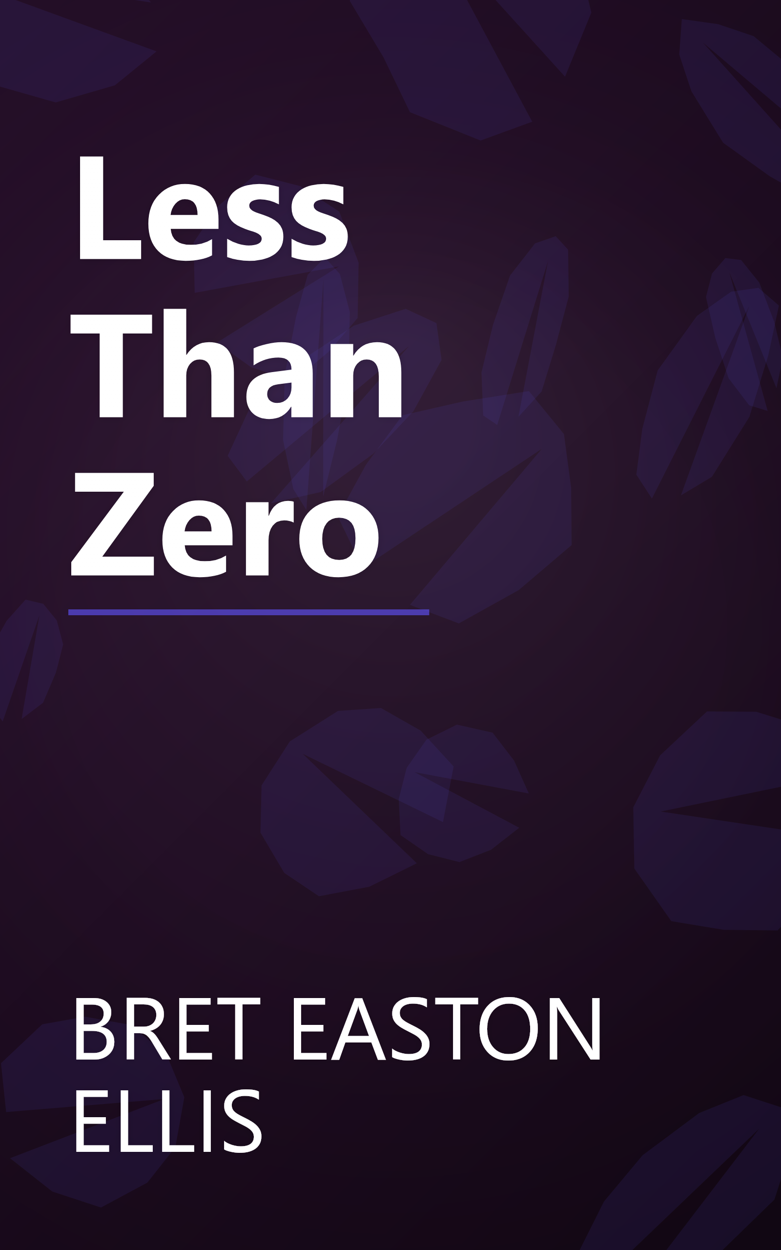 Less Than Zero book cover