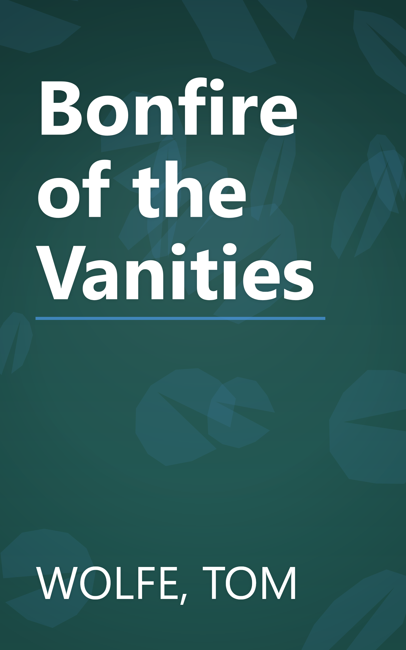 Bonfire of the Vanities book cover