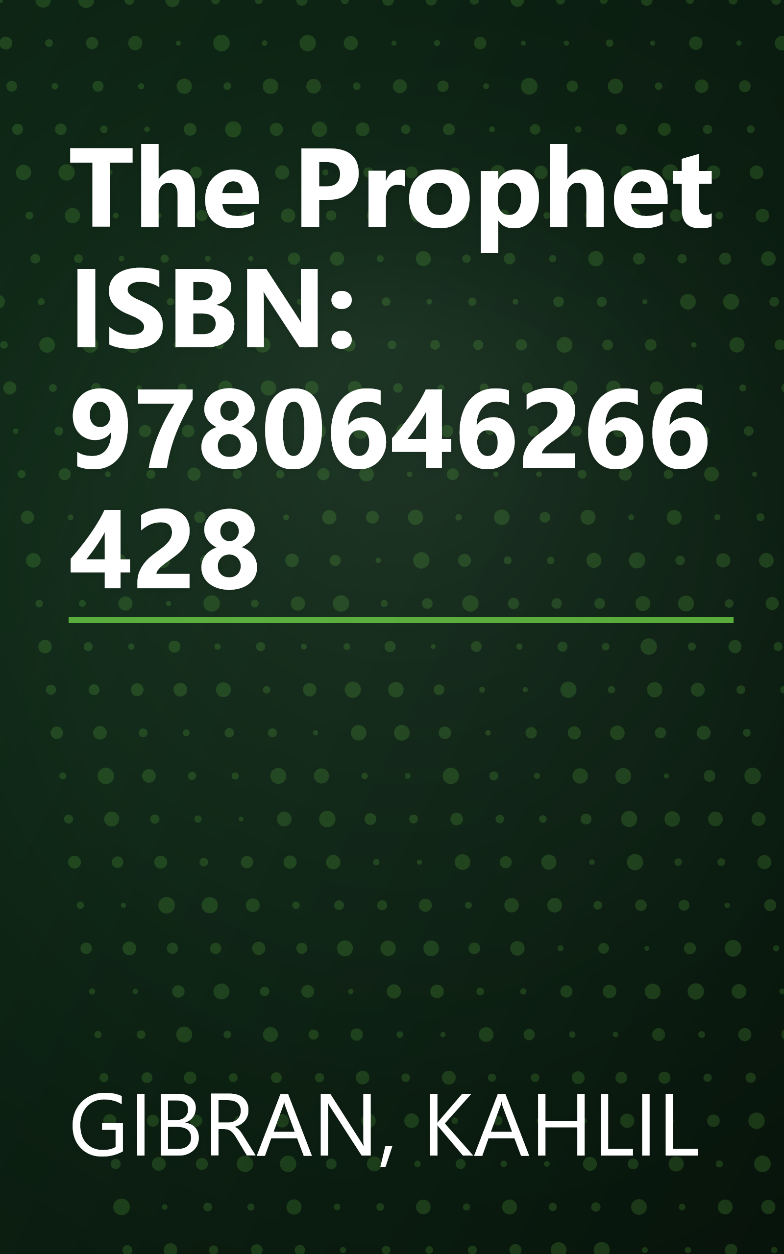 The Prophet    ISBN: 9780646266428 book cover