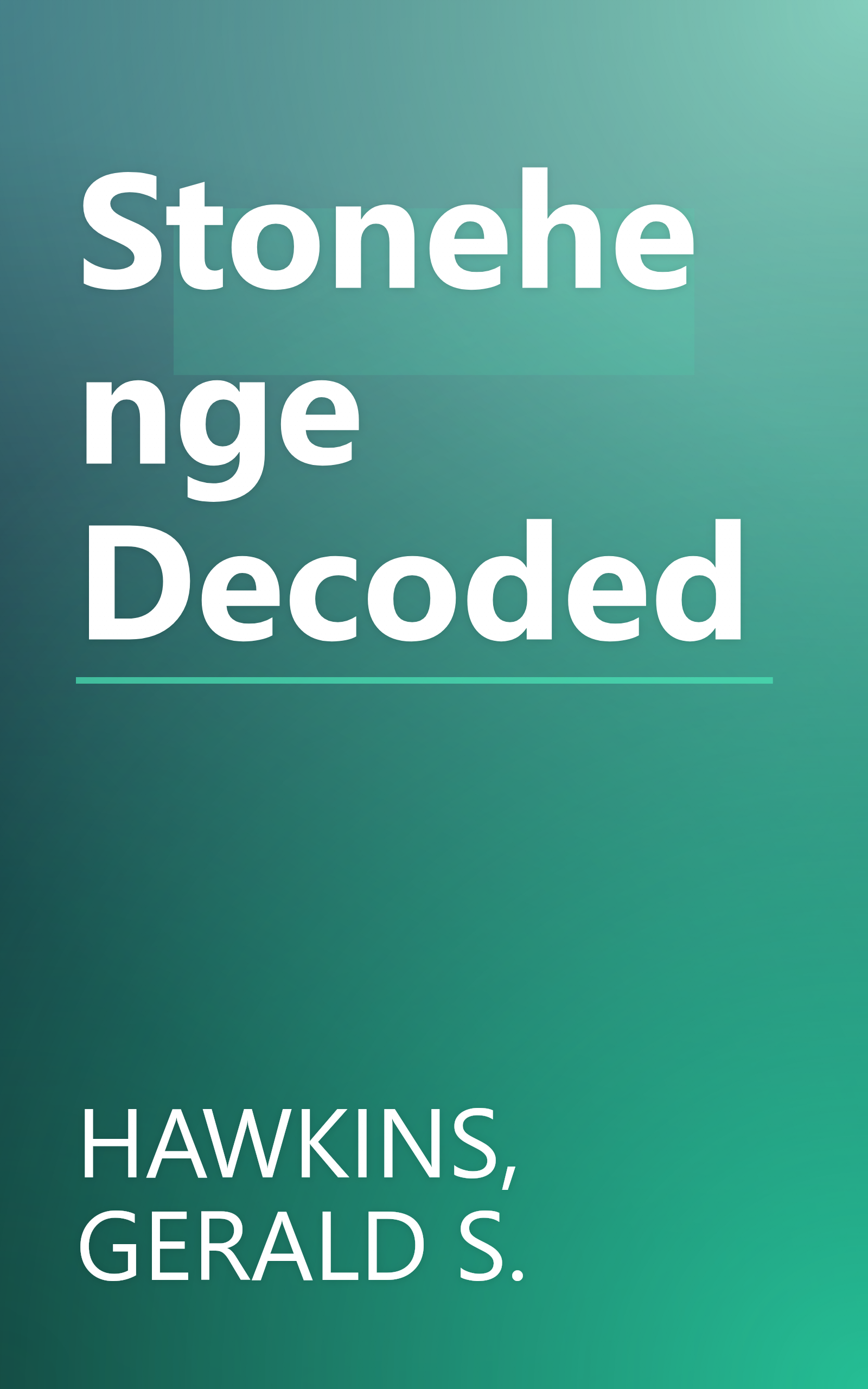 Stonehenge Decoded book cover