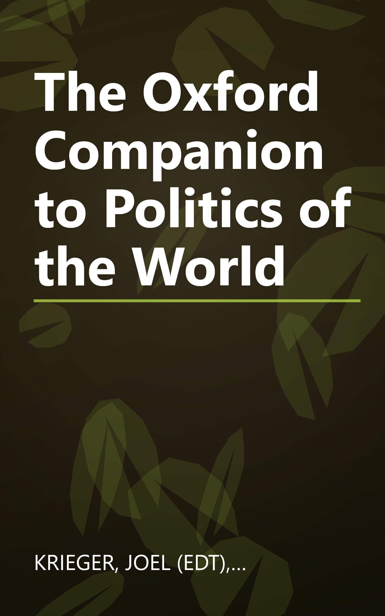The Oxford Companion to Politics of the World book cover
