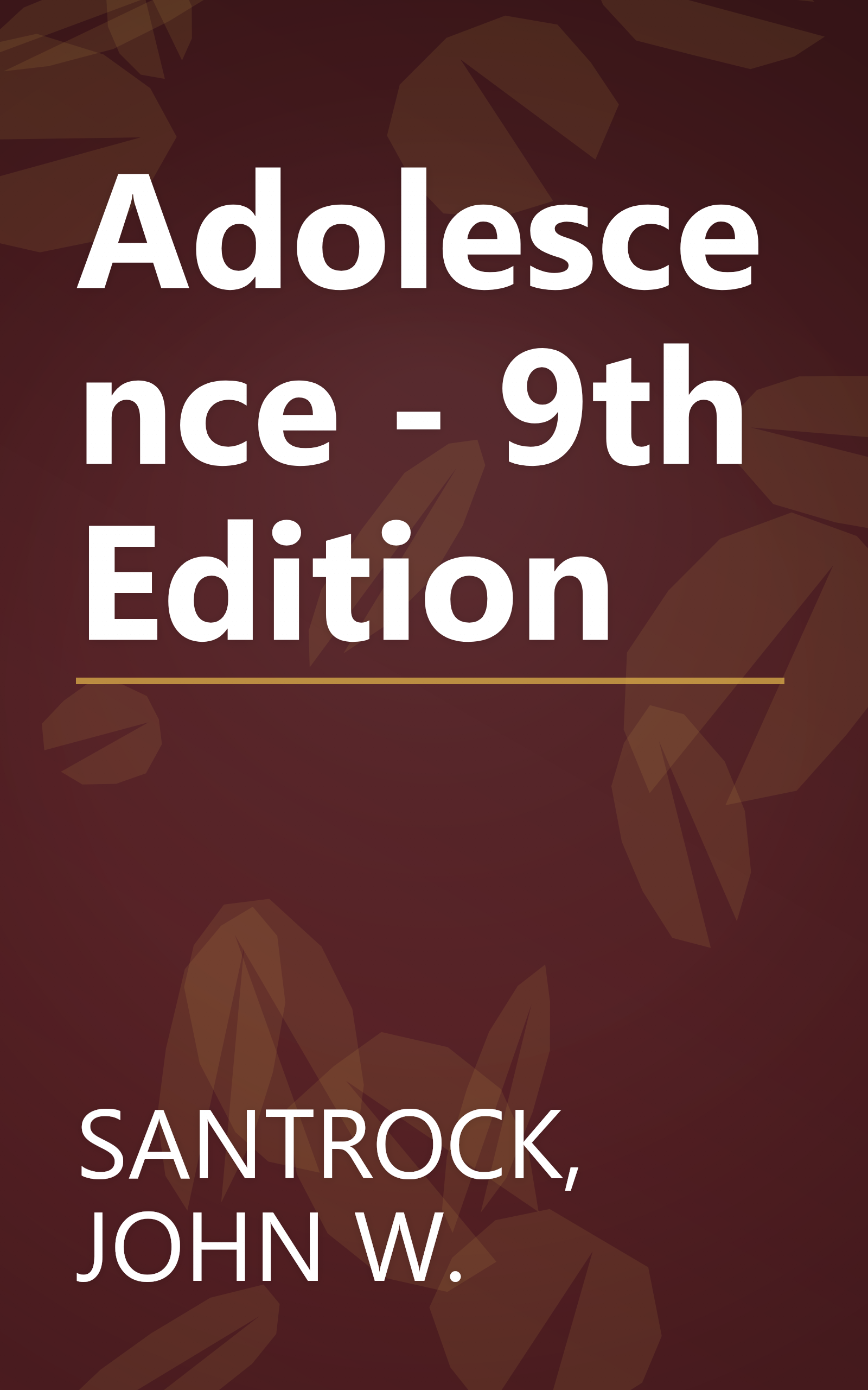 Adolescence - 9th Edition book cover