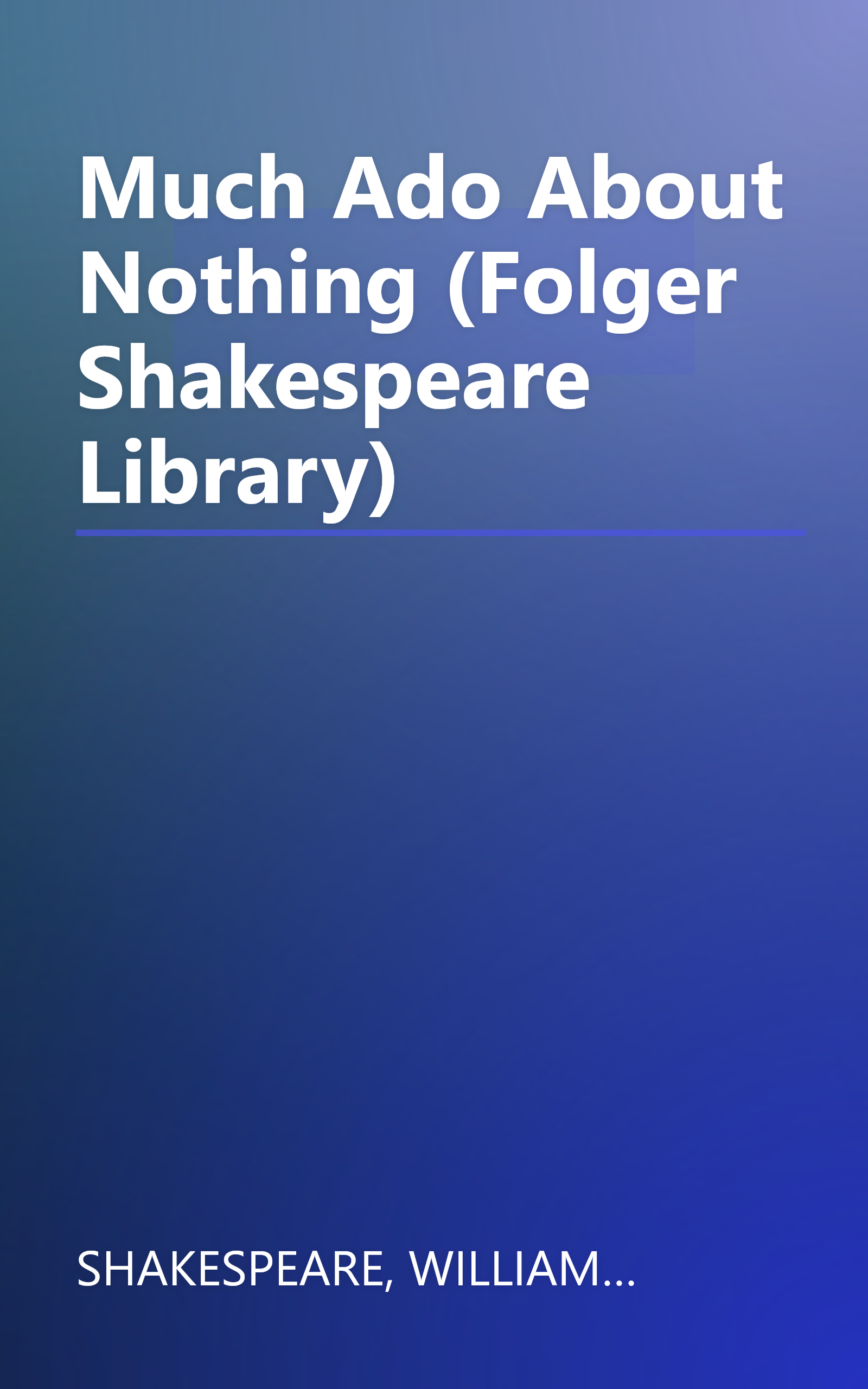 Much Ado About Nothing (Folger Shakespeare Library) book cover
