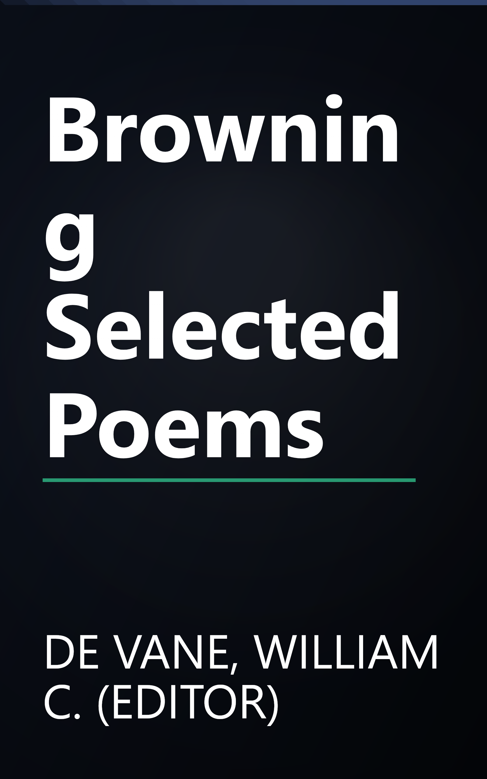 Browning Selected Poems book cover