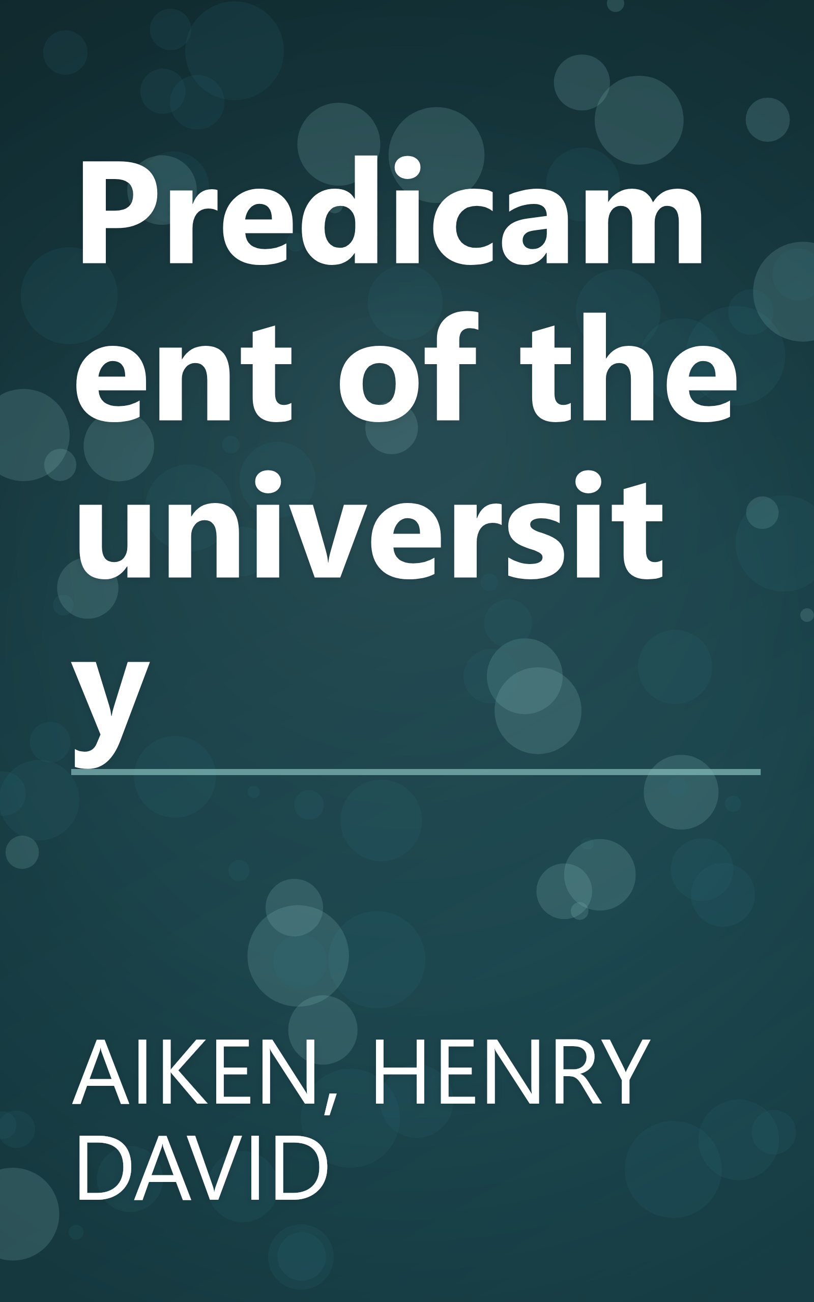 Predicament of the university book cover