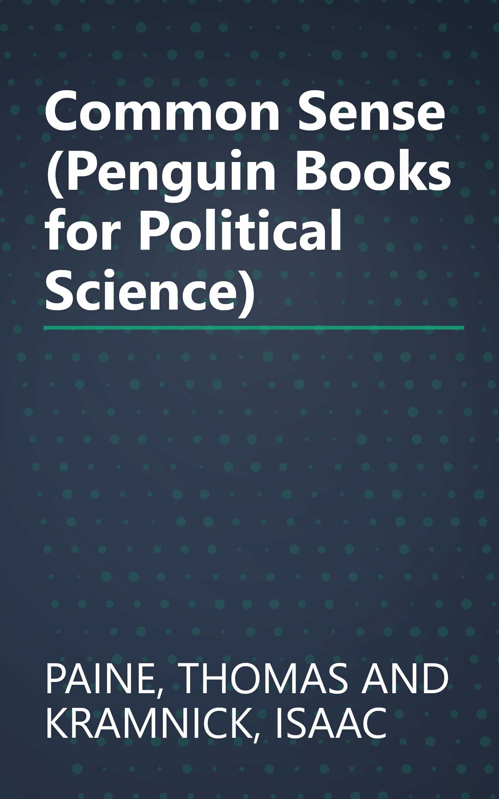 Common Sense (Penguin Books for Political Science) book cover