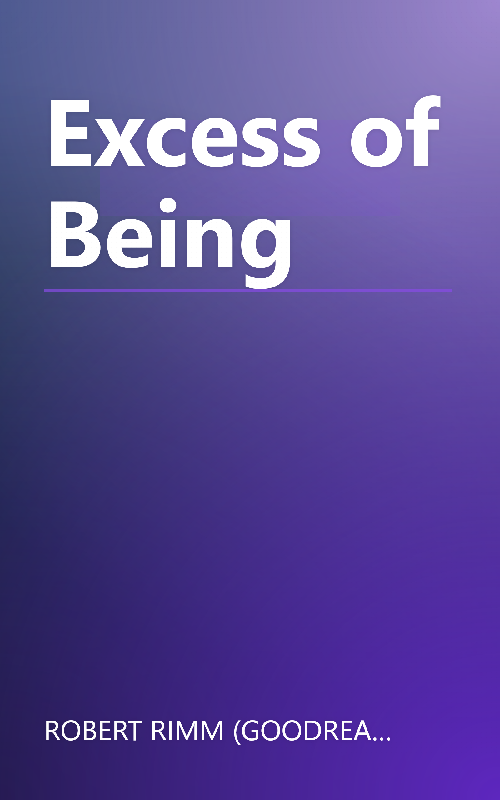 Excess of Being book cover