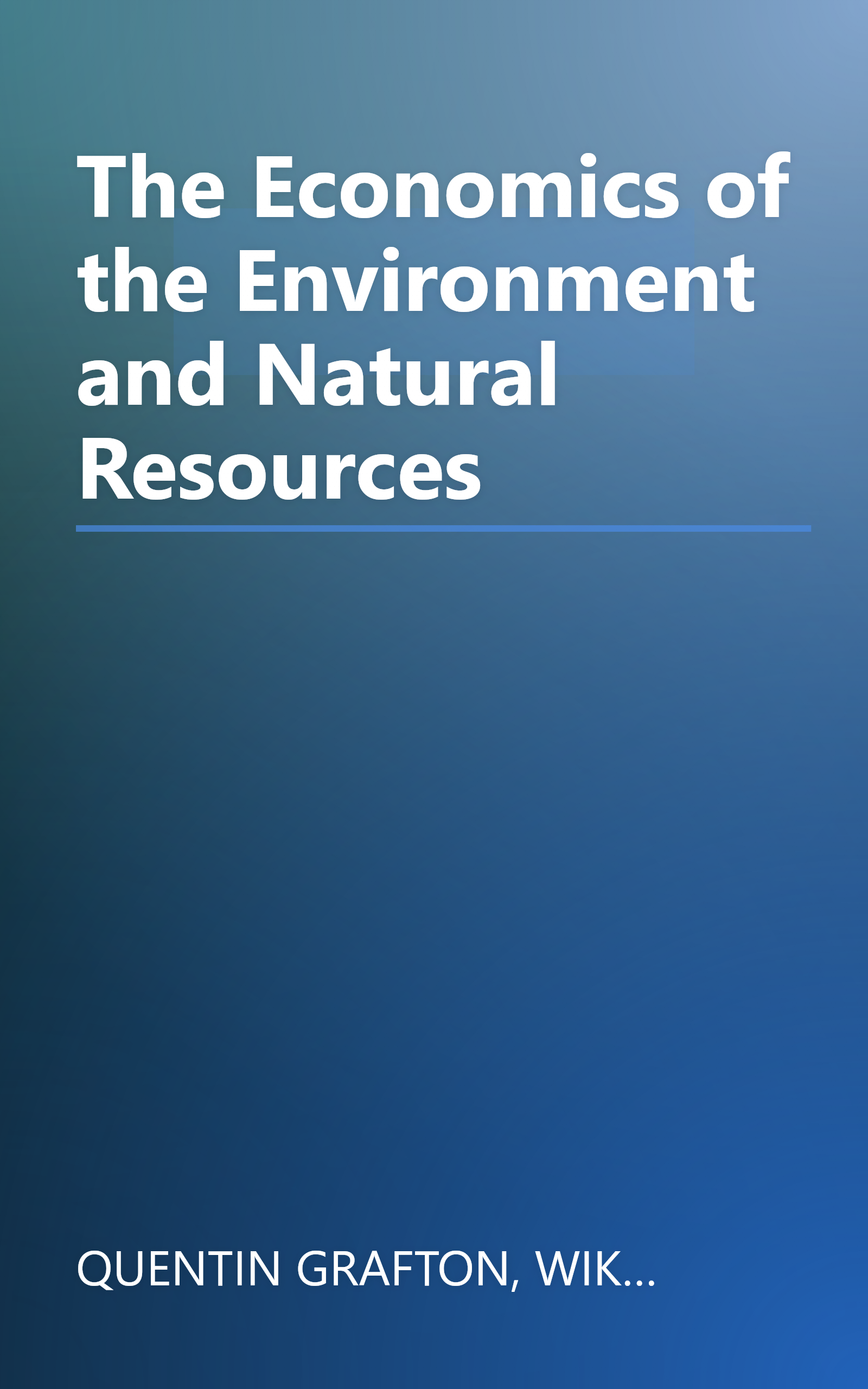 The Economics of the Environment and Natural Resources book cover